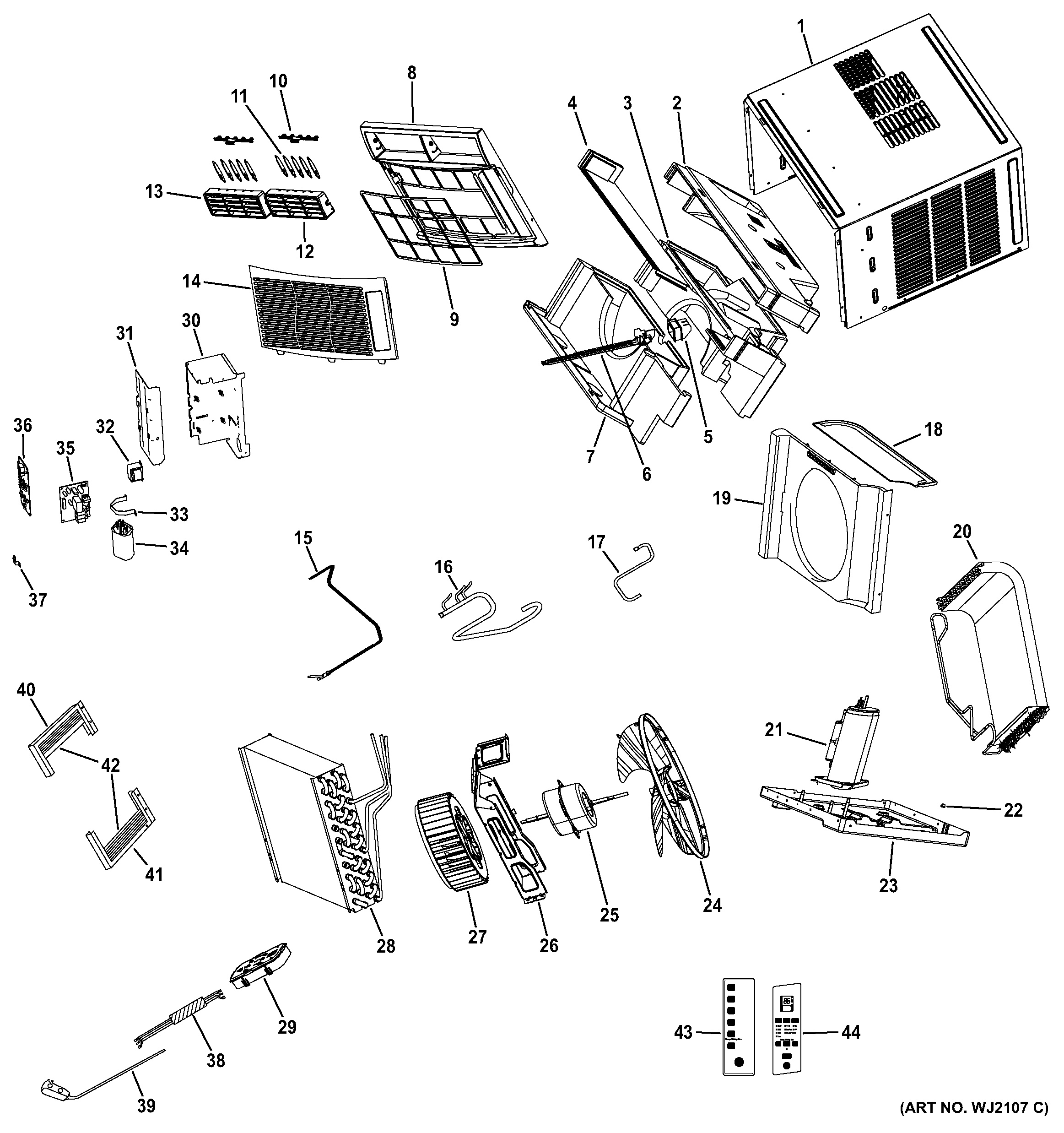 Assembly View for ROOM AIR CONDITIONER | AHL12ASW1