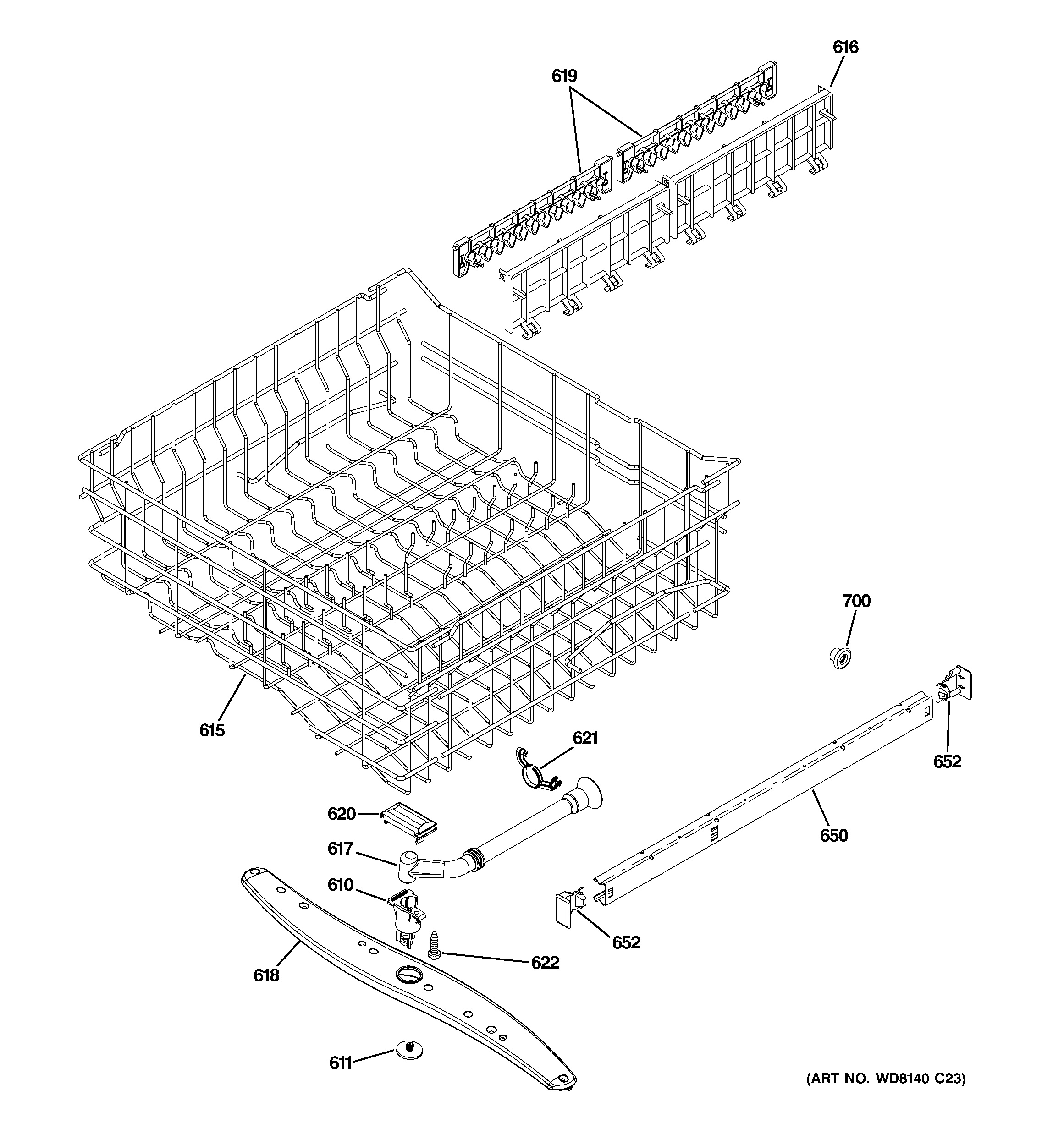Assembly View for UPPER RACK ASSEMBLY | GLD5706V00BB