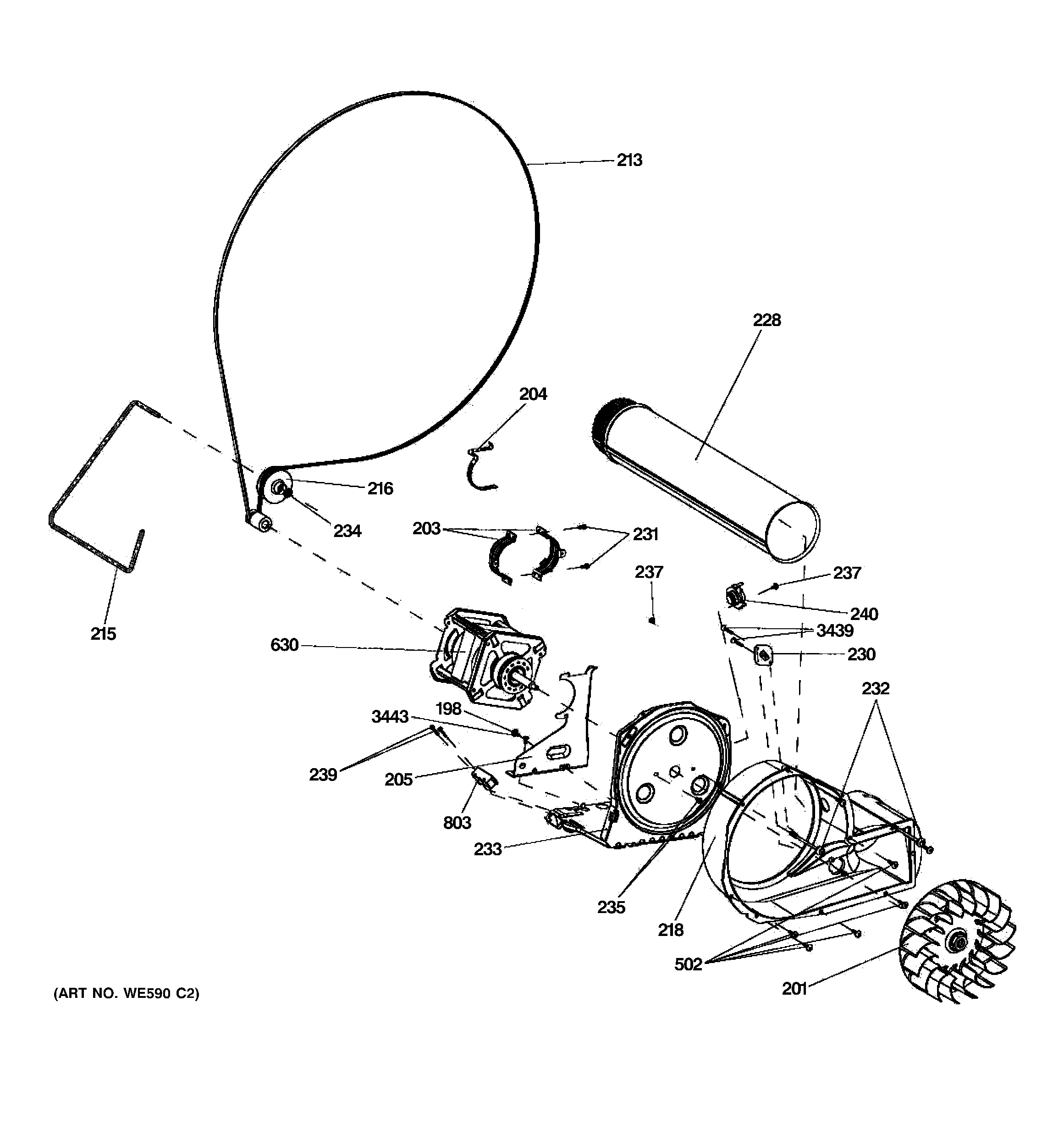 Assembly View for BLOWER & MOTOR | GFDN240GL0WW