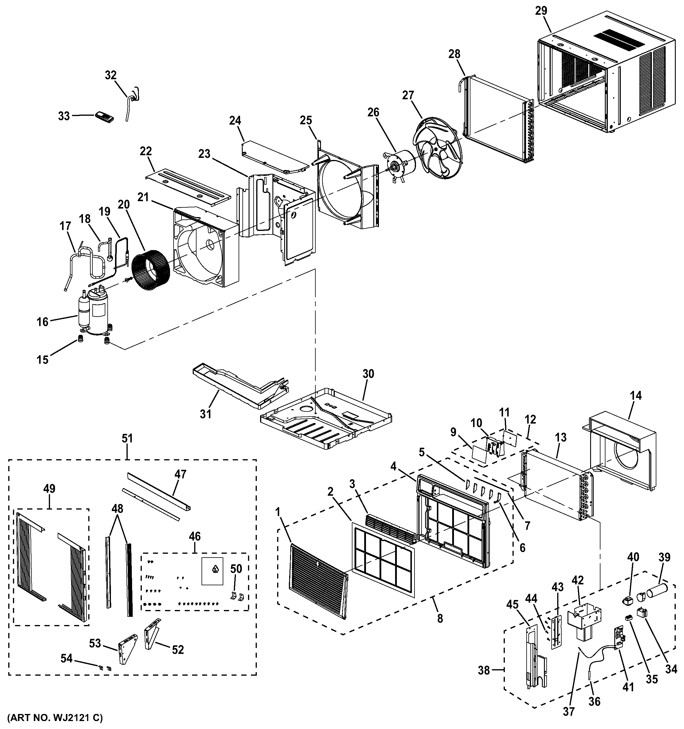 Assembly View for ROOM AIR CONDITIONER | AEM14ASL1