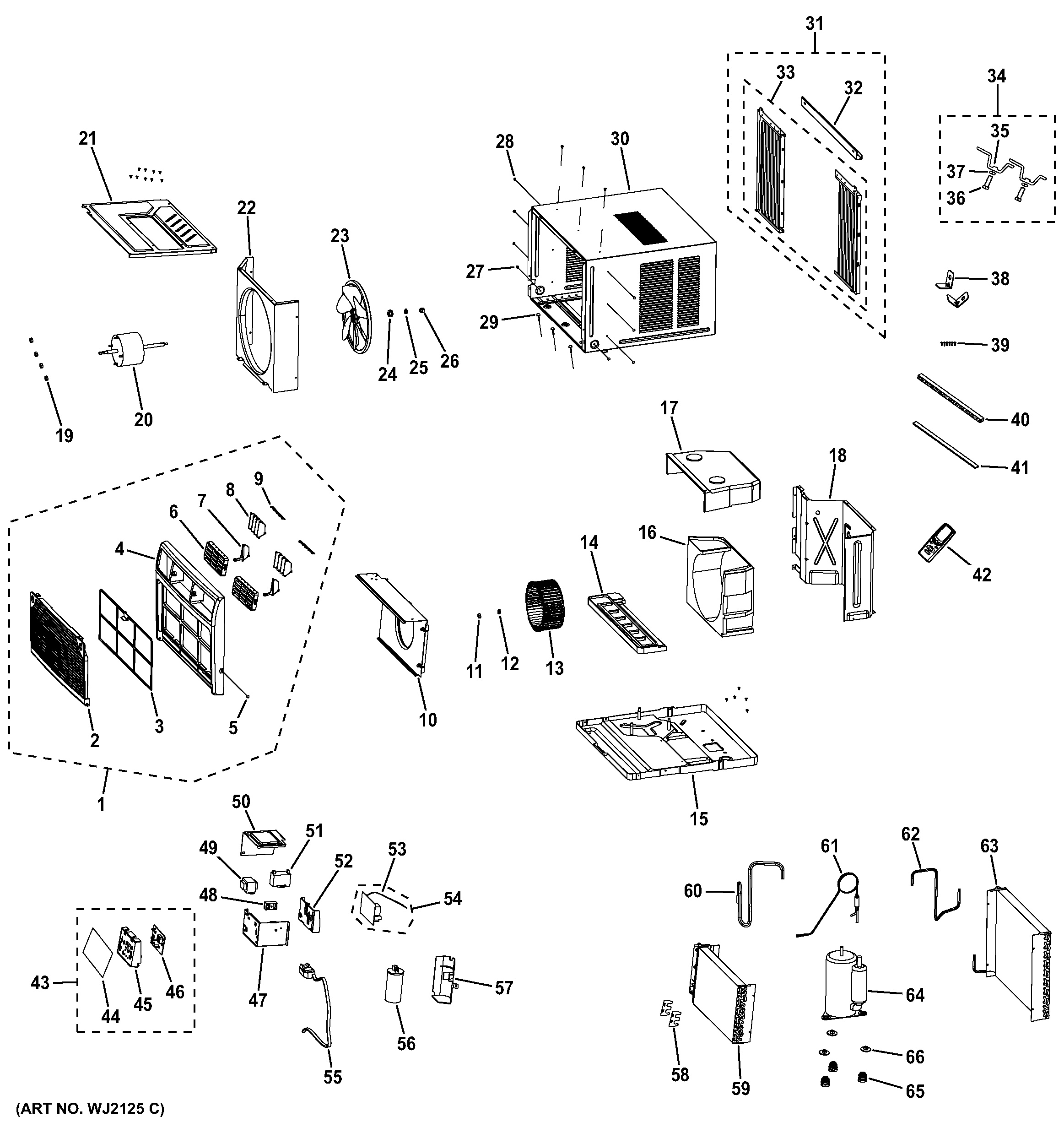 Assembly View for ROOM AIR CONDITIONER | AEN08LSL1