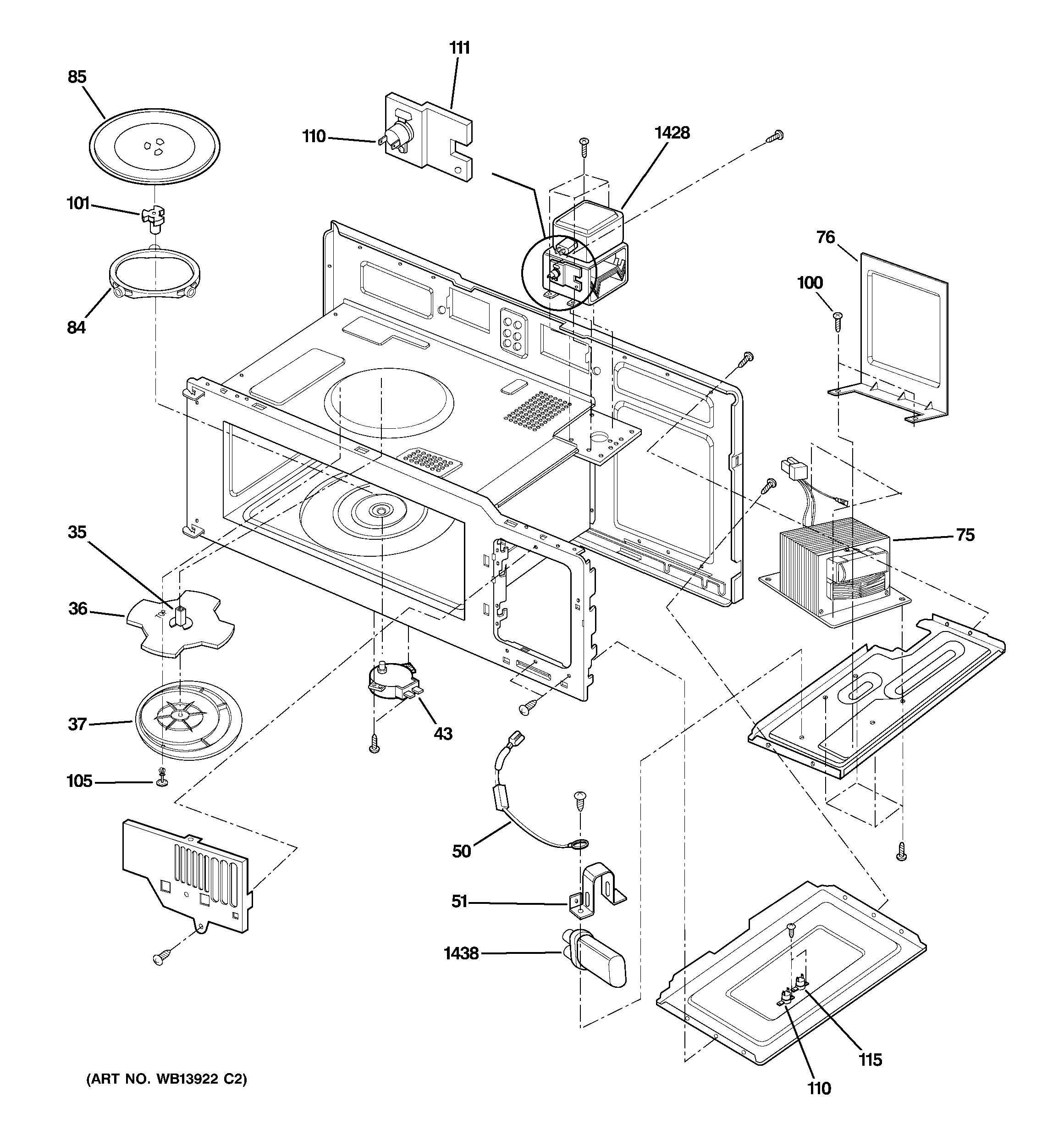 Assembly View for INTERIOR PARTS (1) | JVM1540DM5BB