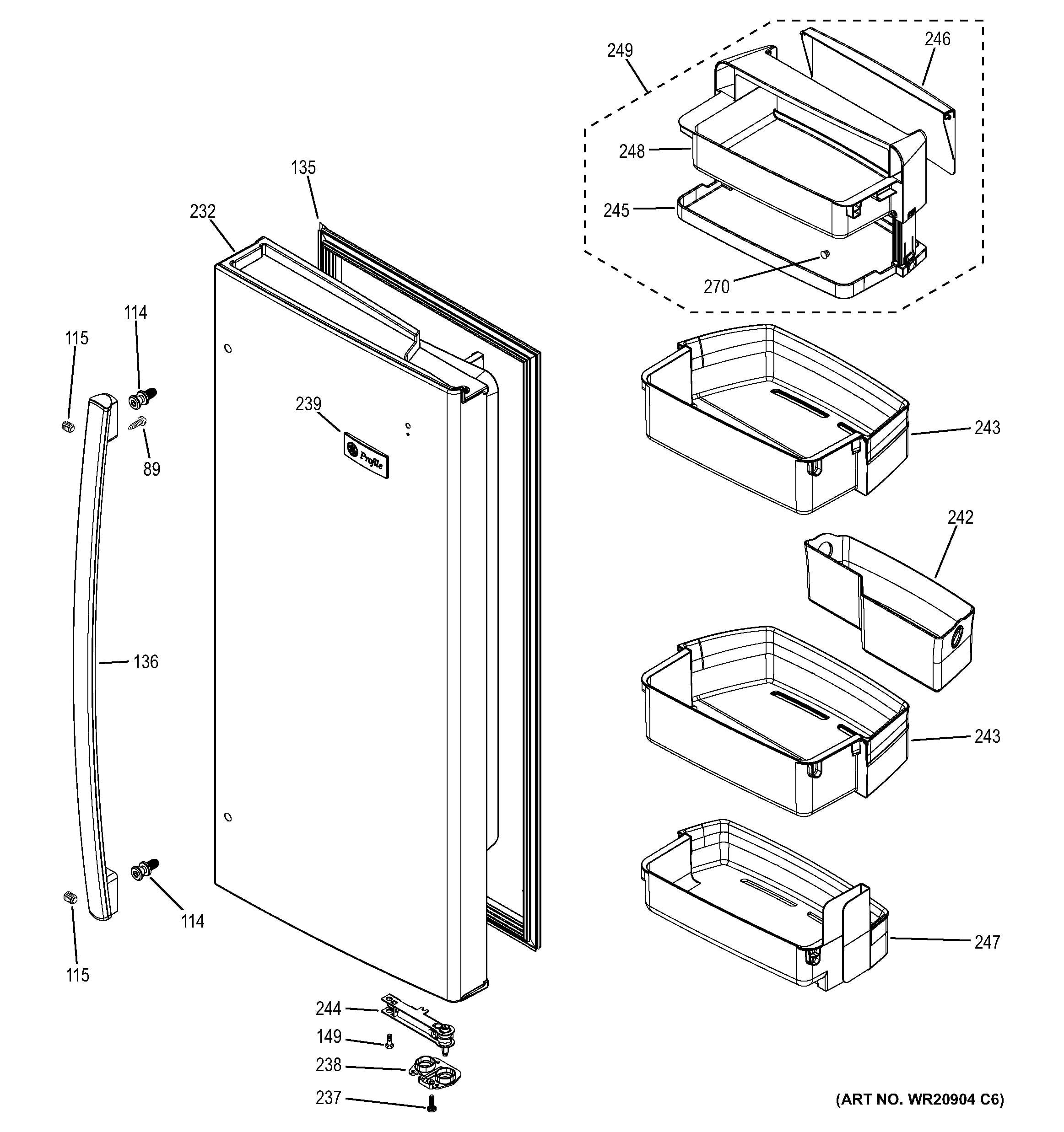 Assembly View for FRESH FOOD DOOR - RH | PFE29PSDCSS