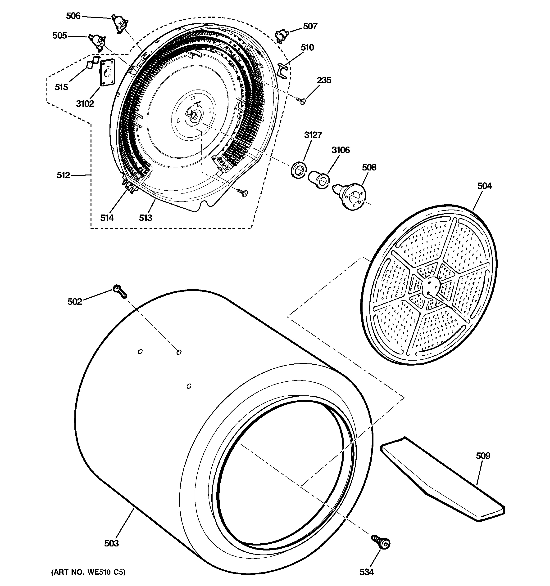 Assembly View for DRUM | DNCD450EGCWC