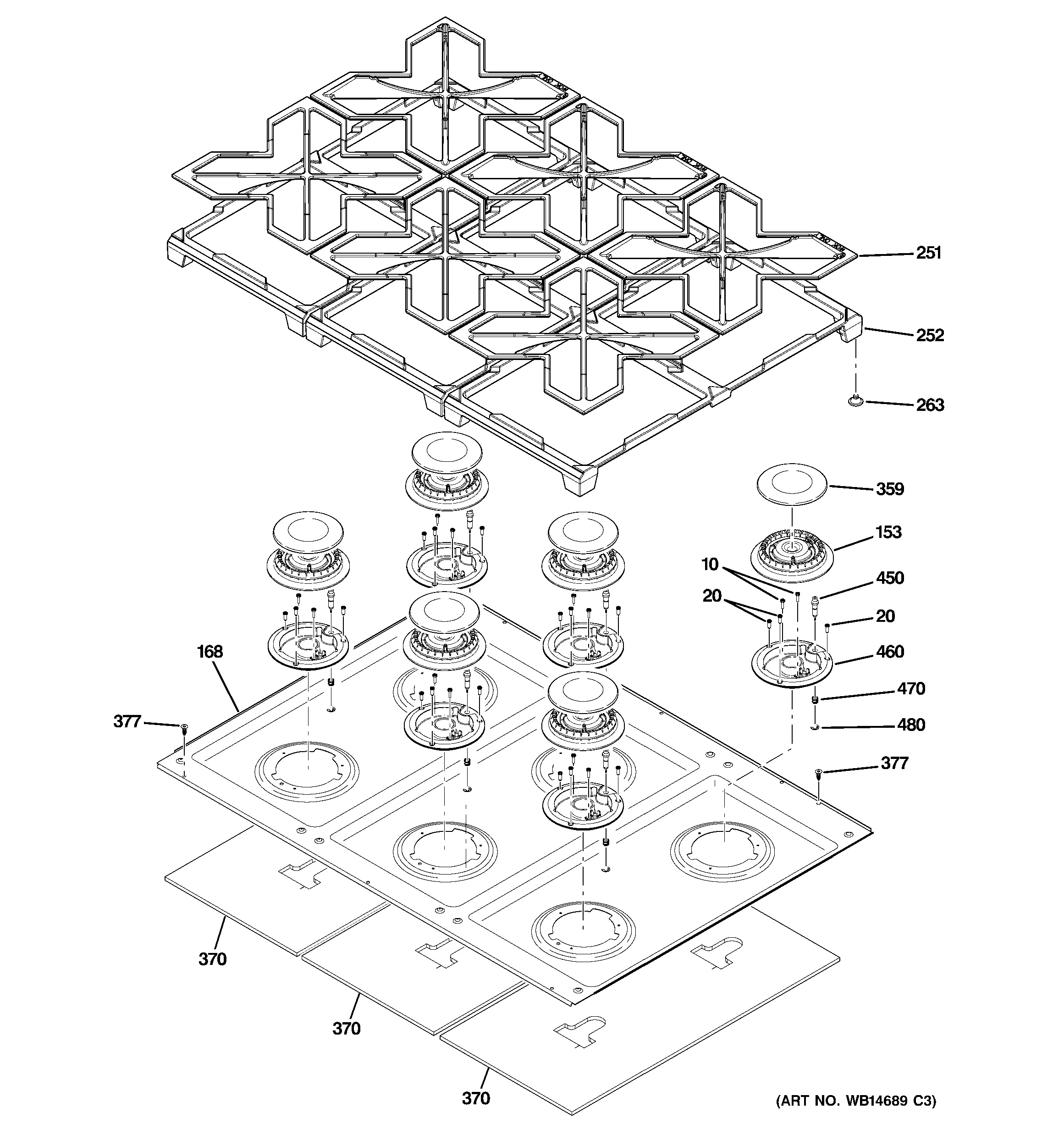 Assembly View for COOKTOP | ZDP366NP6SS