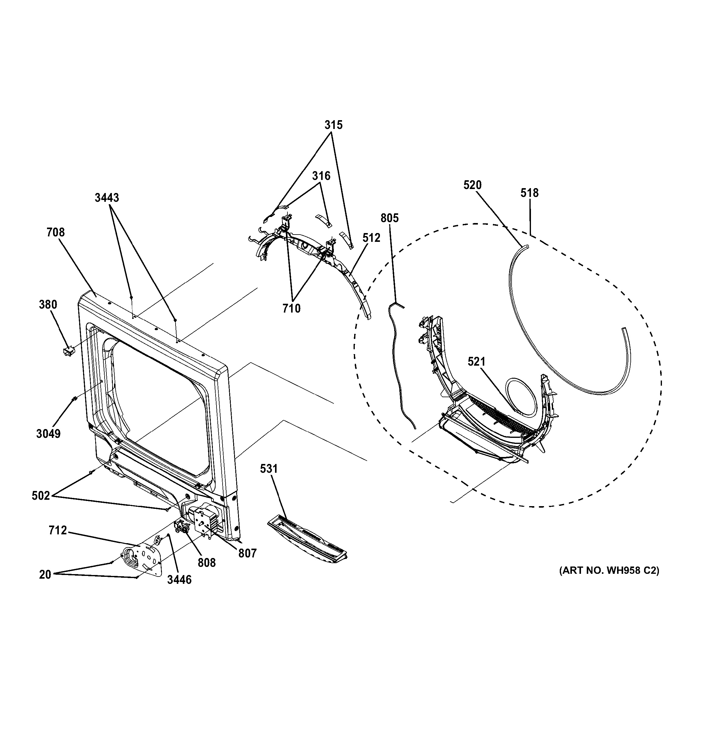 Assembly View for FRONT PANEL | GTUP270EM4WW