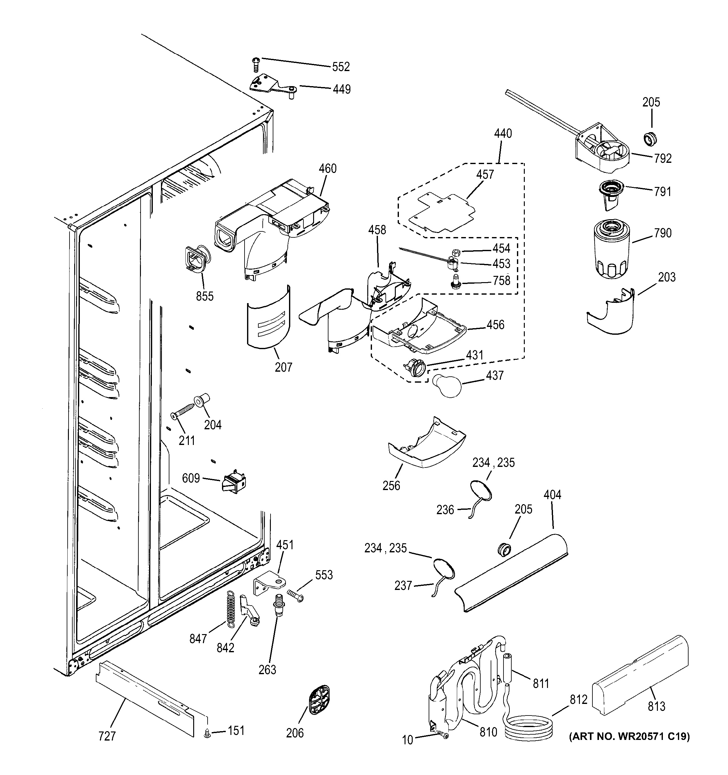 Assembly View for FRESH FOOD SECTION | HSS25ATHBCBB