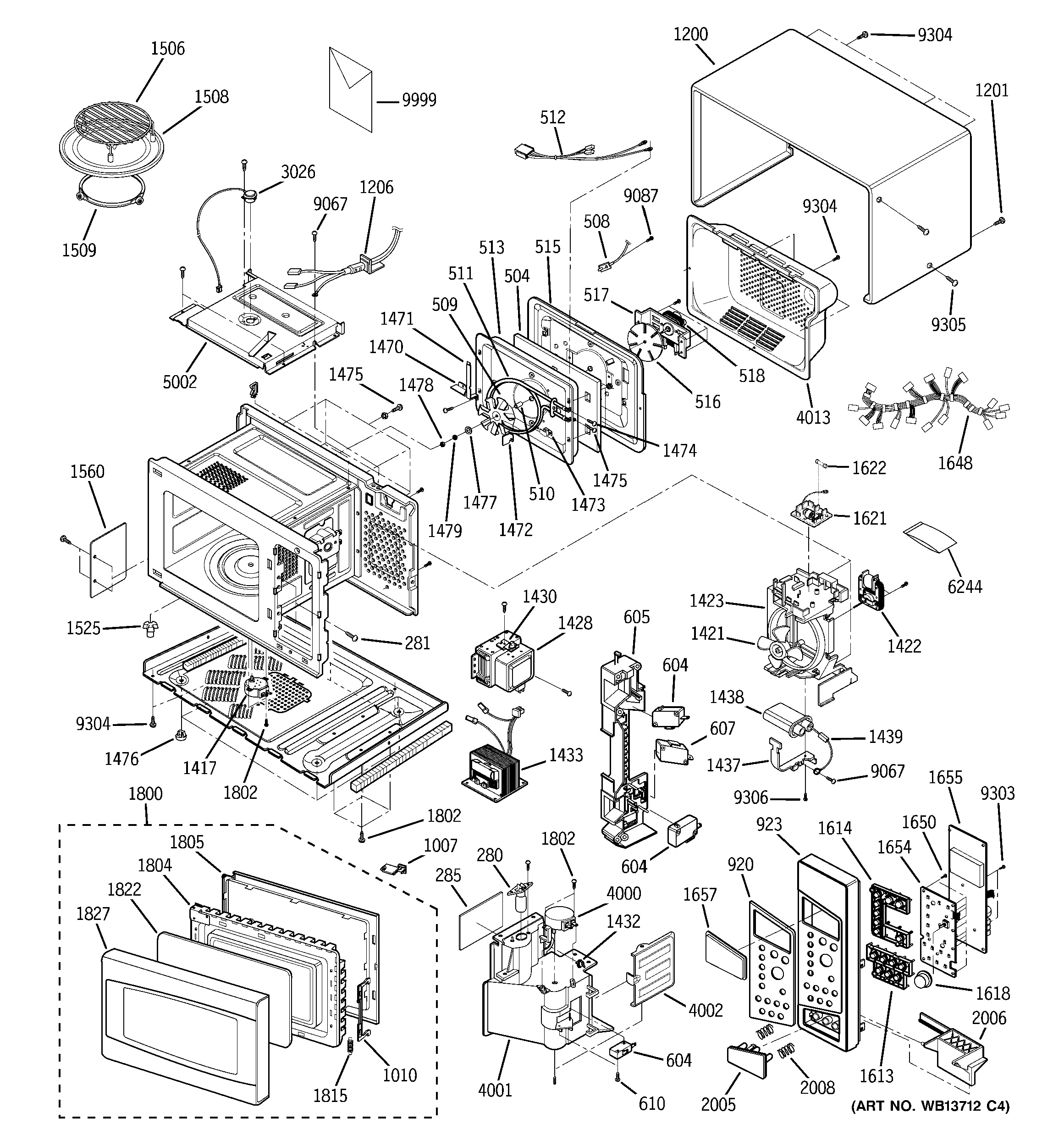 Assembly View for MICROWAVE | PEB1590DM1BB