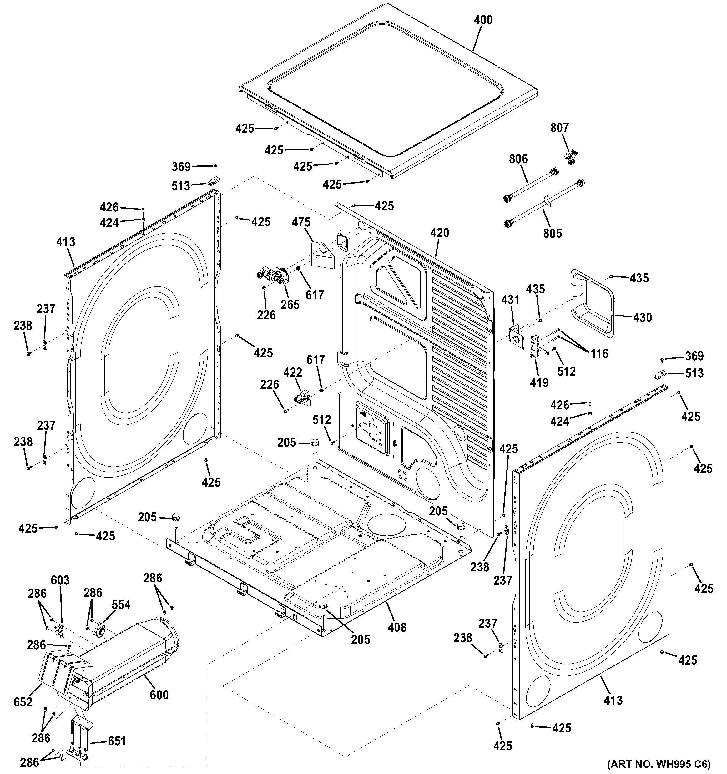 Assembly View for CABINT & TOP PANEL | GFDR485EF1RR