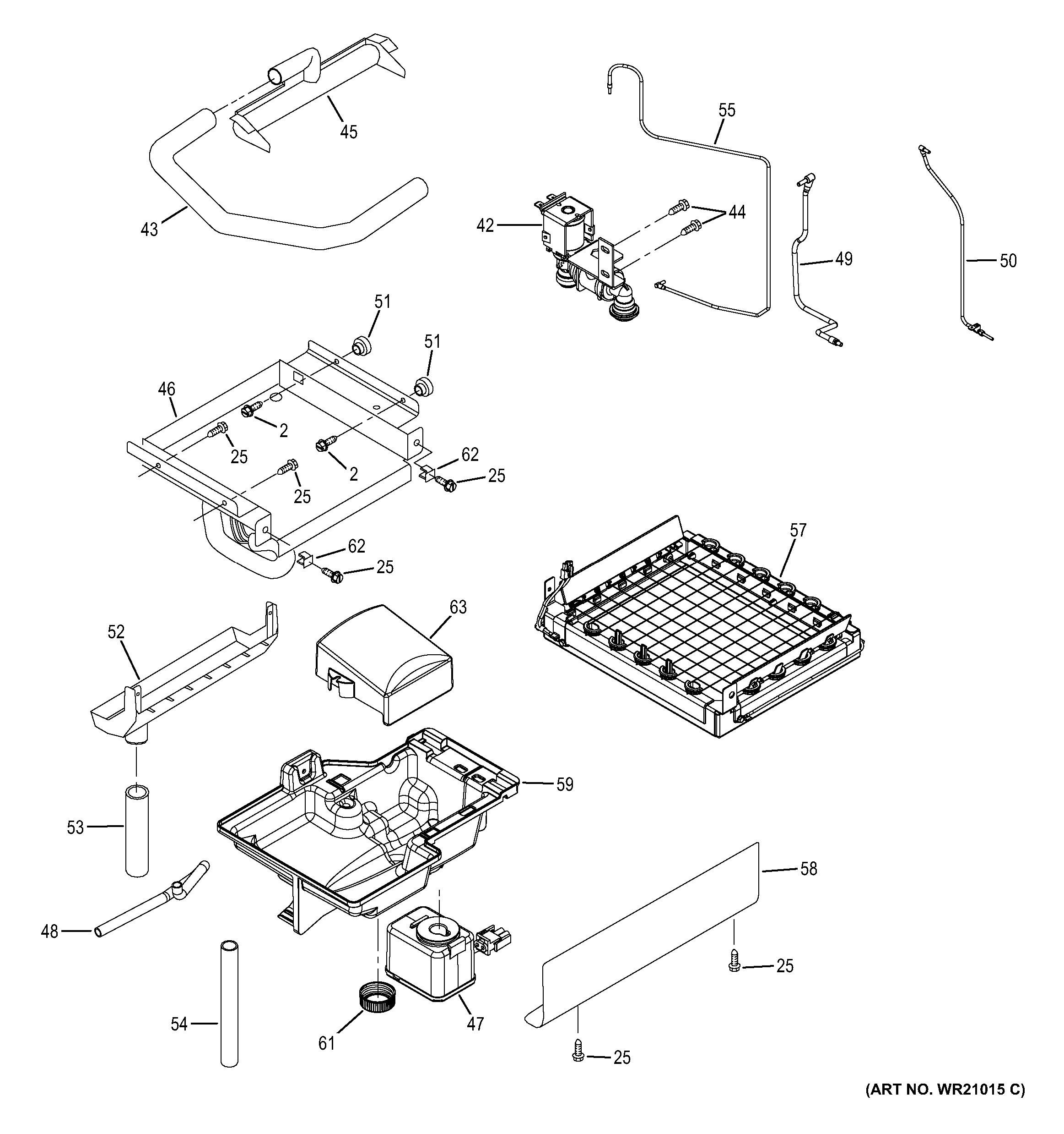 Assembly View for EVAPORATOR, ICE CUTTER GRID & WATER PARTS | ZDIS15SSHARH