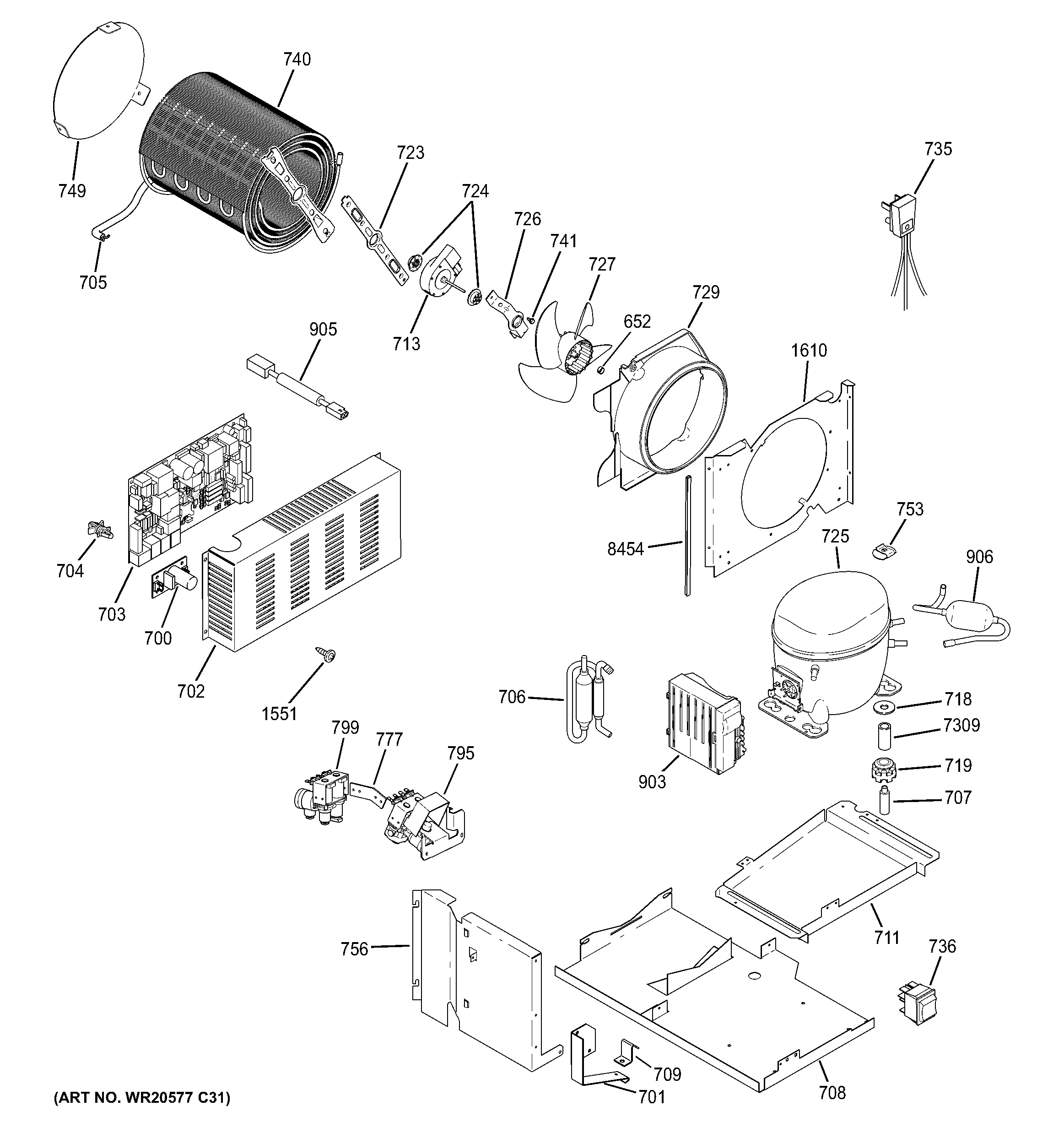 Assembly View for MACHINE COMPARTMENT | ZIS480NXB