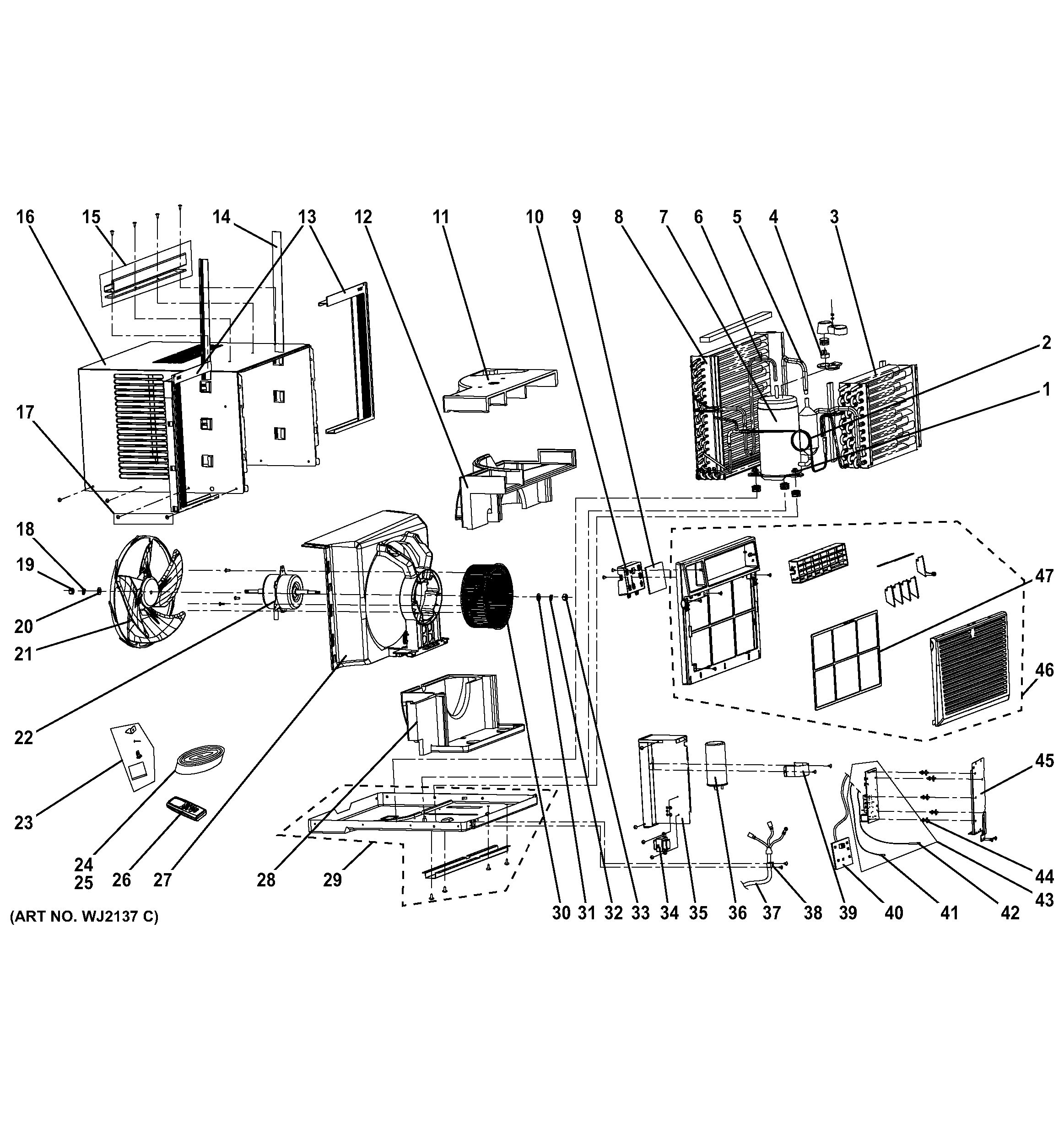 Assembly View for ROOM AIR CONDITIONER | AEM12ATL1