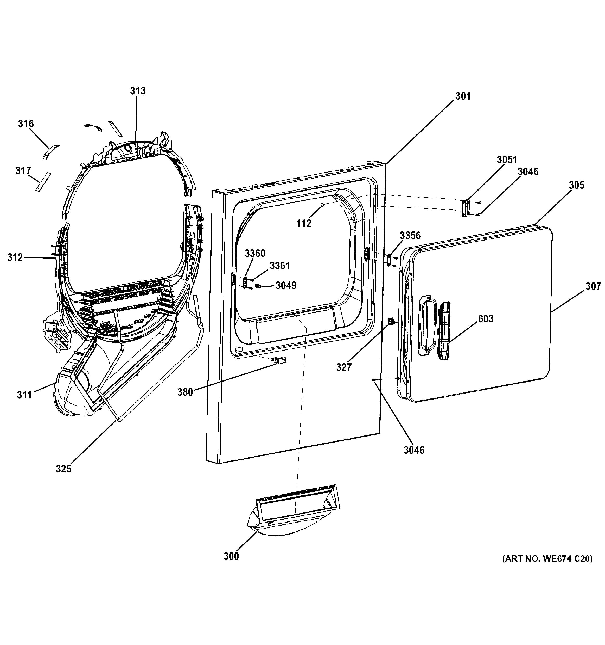 Assembly View for FRONT PANEL & DOOR | HTDX100ED6WW