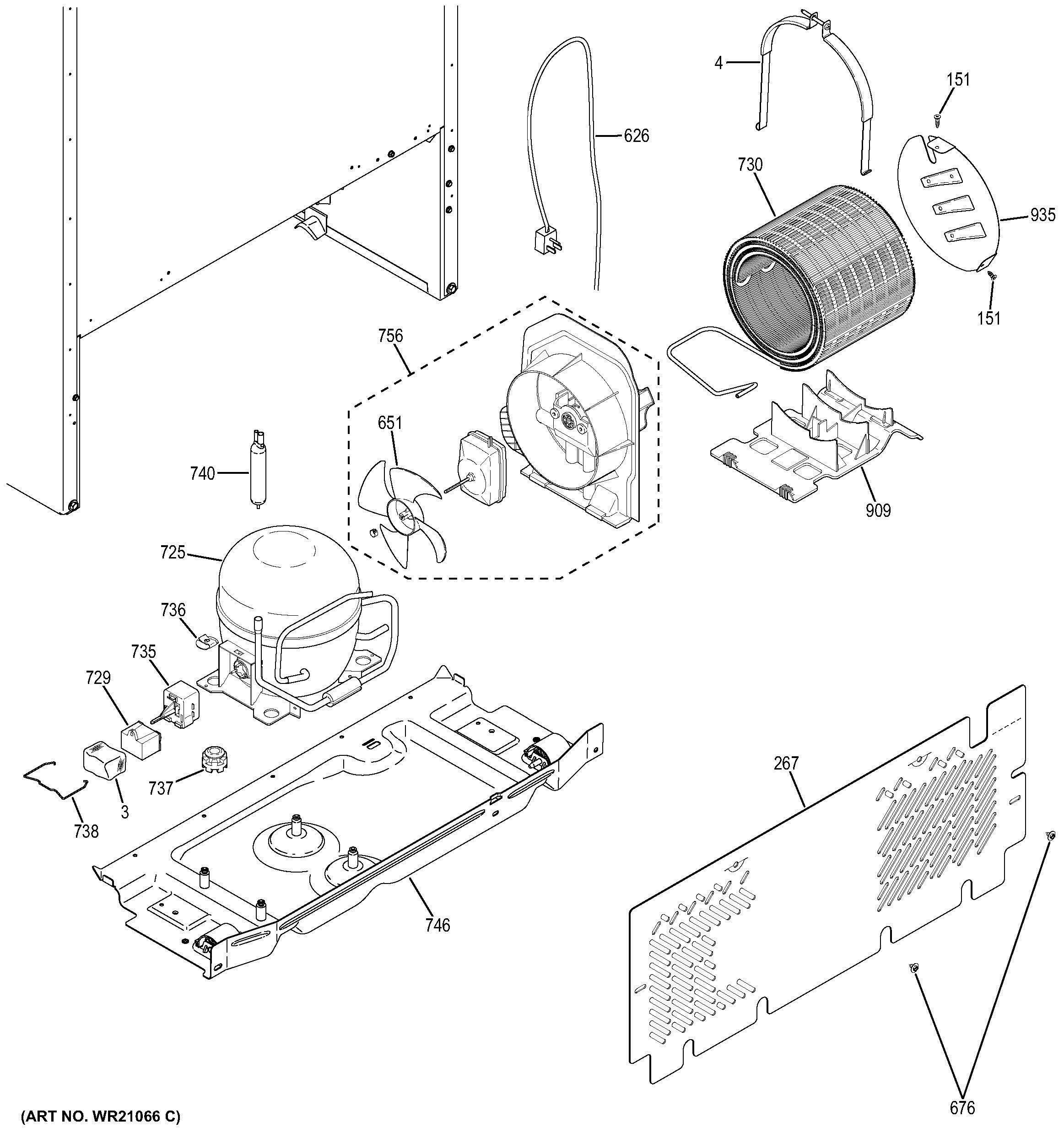 Assembly View for MACHINE COMPARTMENT | GTS18GTHFRWW