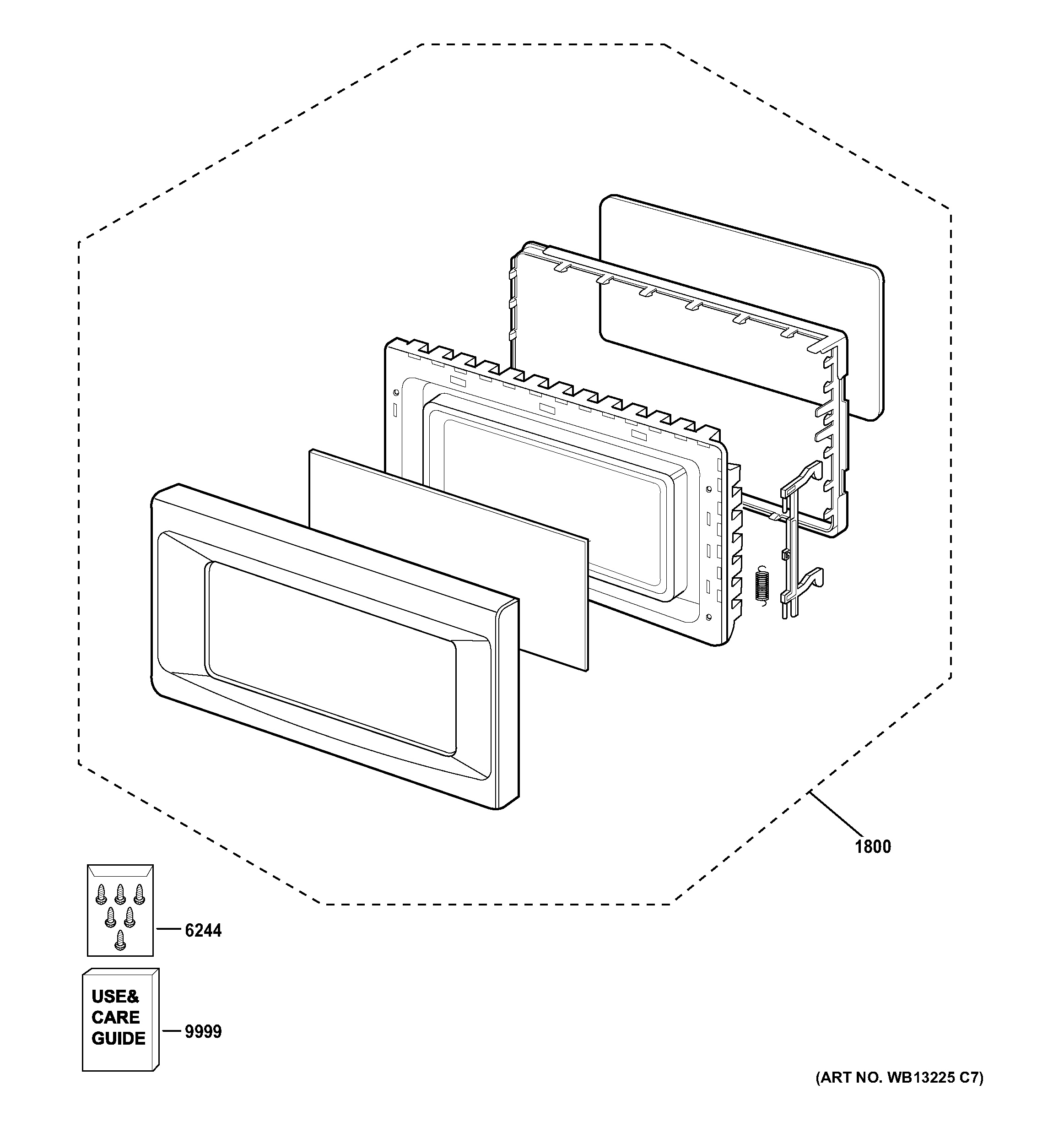 Assembly View for DOOR PARTS | JES2051DN2BB