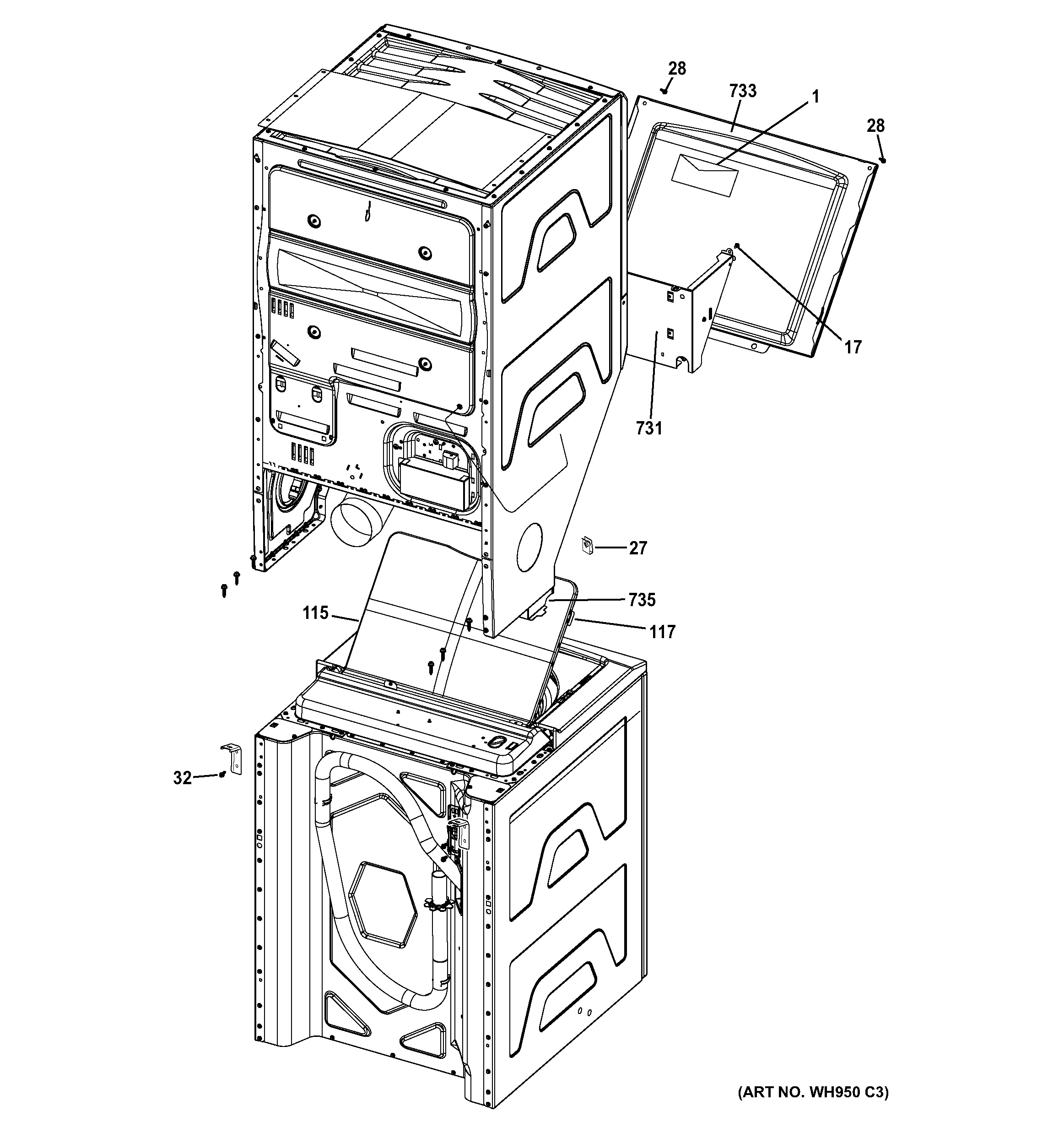Assembly View For CABINET 3 GTUP240EM1WW Assembly View For CABINET 3 GTUP240EM1WW