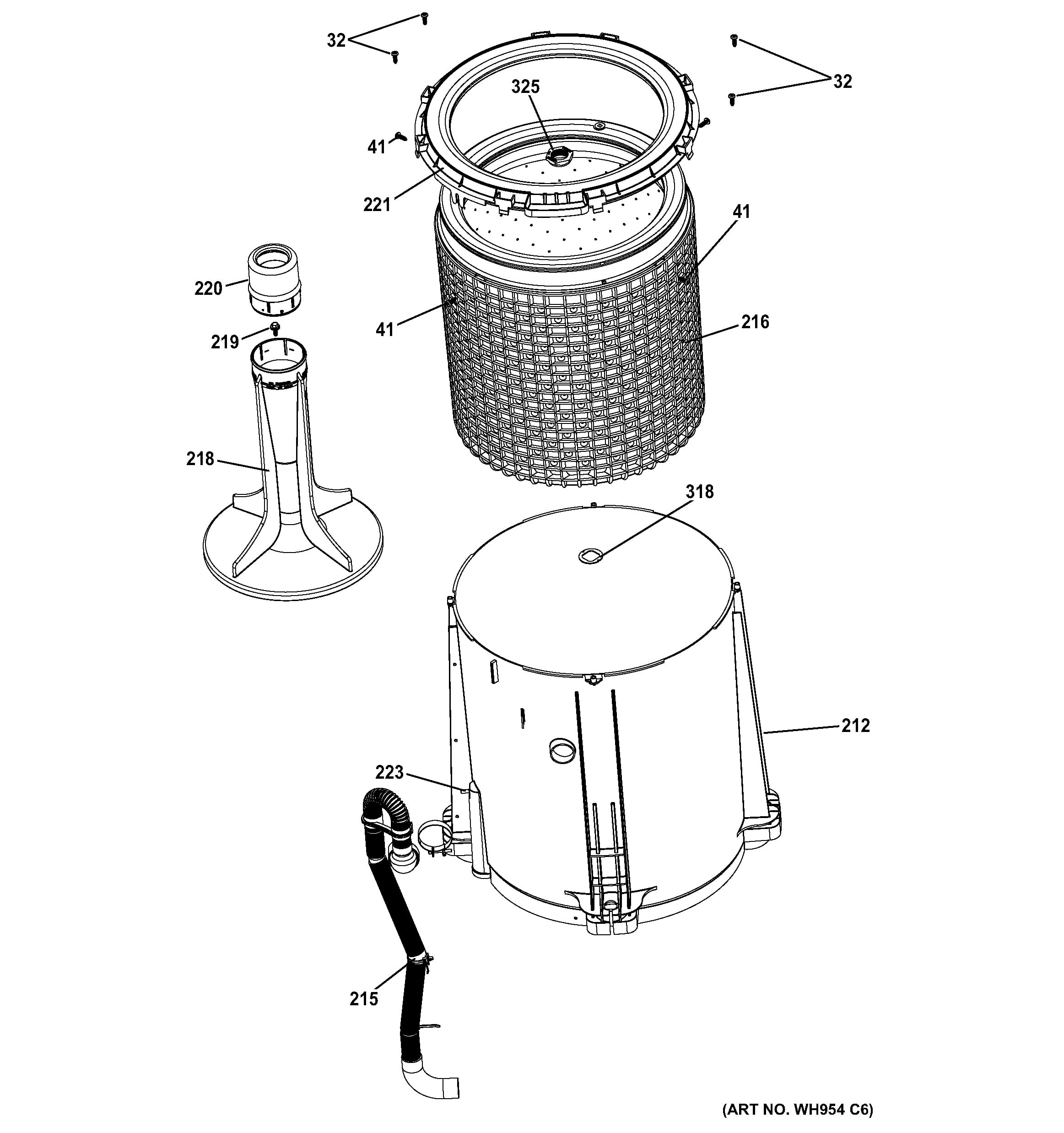 Assembly View for TUB, BASKET & AGITATOR | GTUP240EM5WW