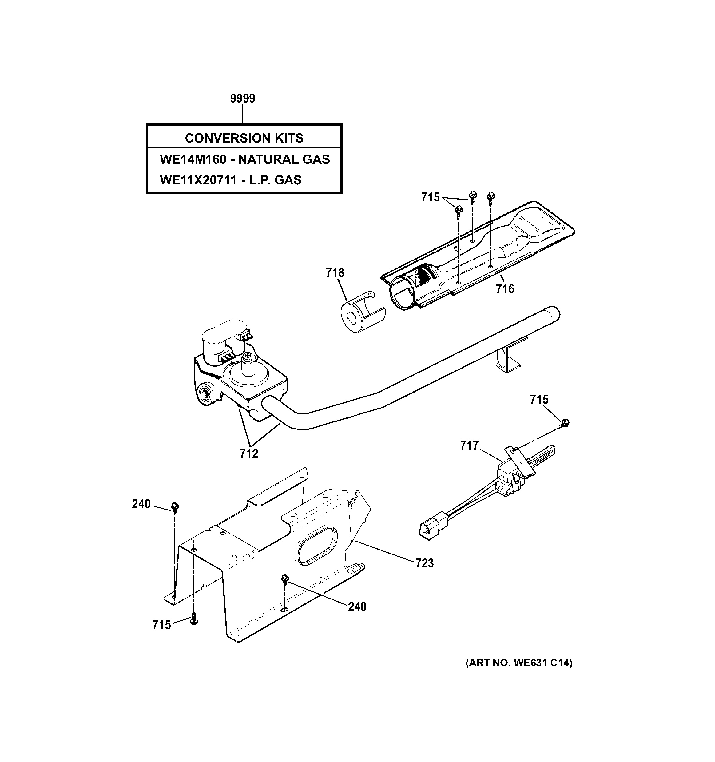 Assembly View for GAS VALVE & BURNER ASSEMBLY | GTX18GSSJ0WW