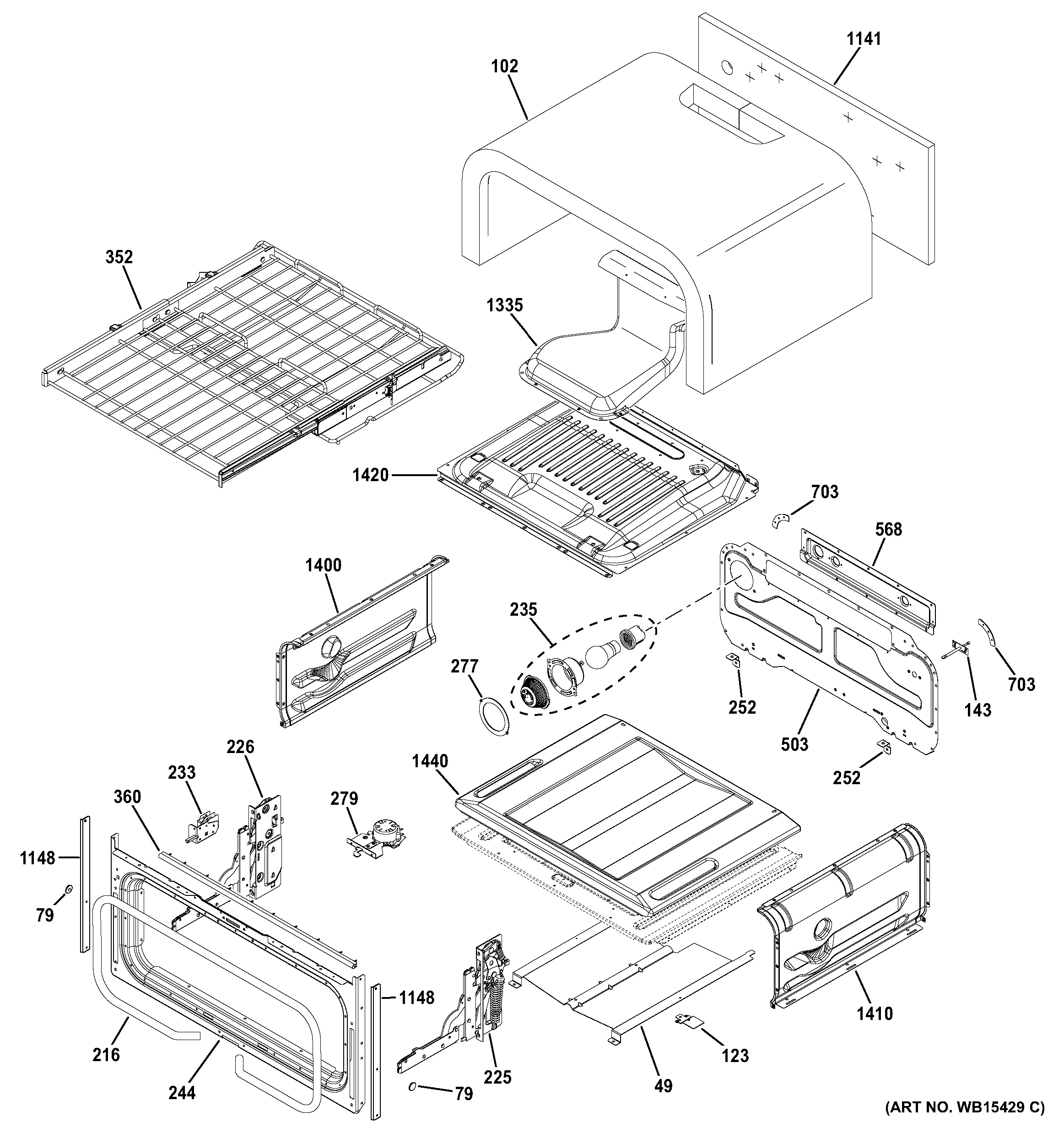 Assembly View for UPPER OVEN | PGB980ZEJ1SS