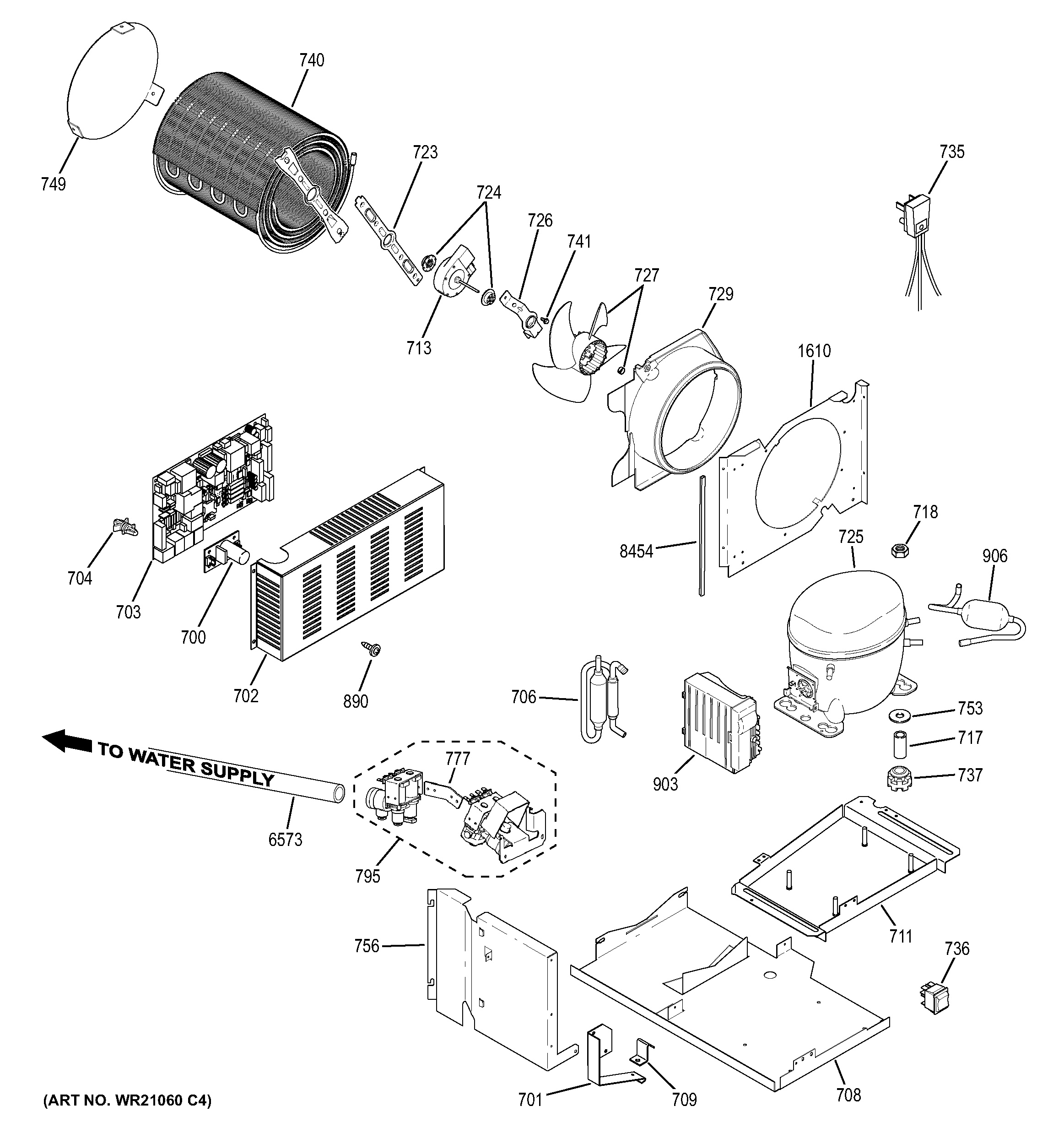 Assembly View for MACHINE COMPARTMENT | ZISS480DHASS