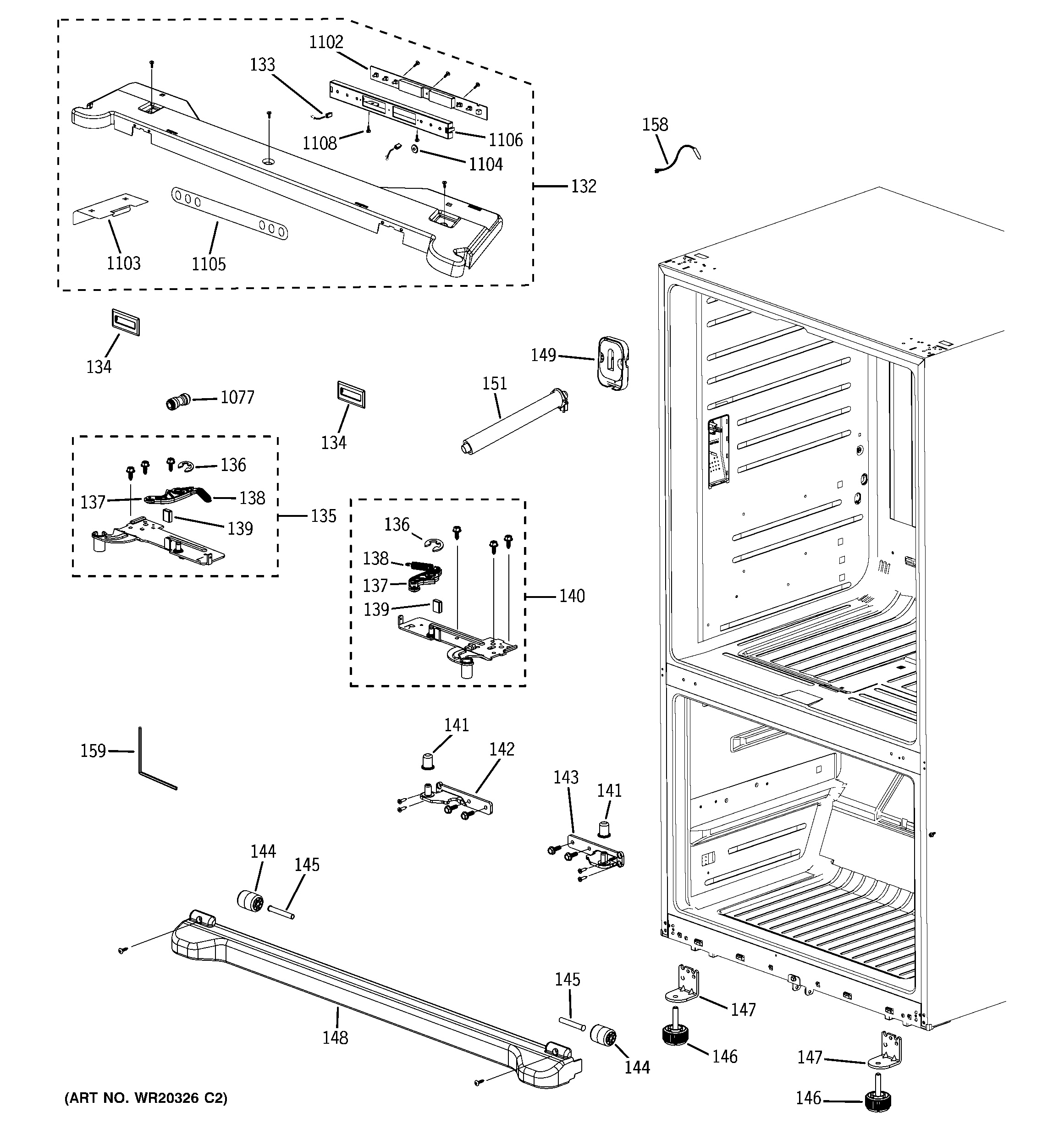 Assembly View For Case Parts Gfsf6kexabb