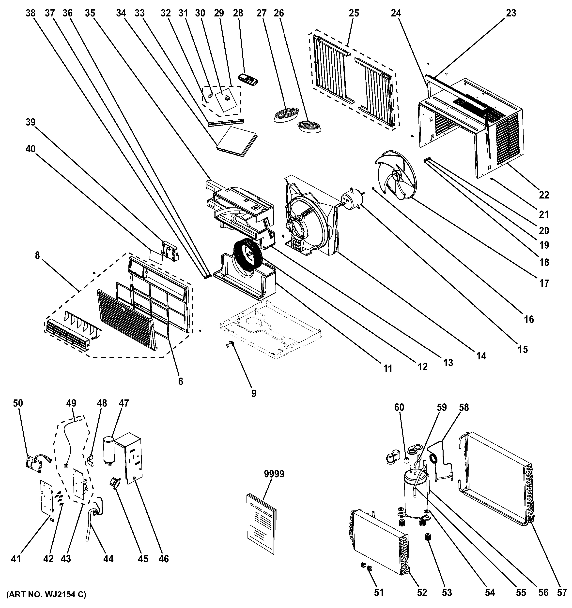 Assembly View for ROOM AIR CONDITIONER | AEM08LVW1