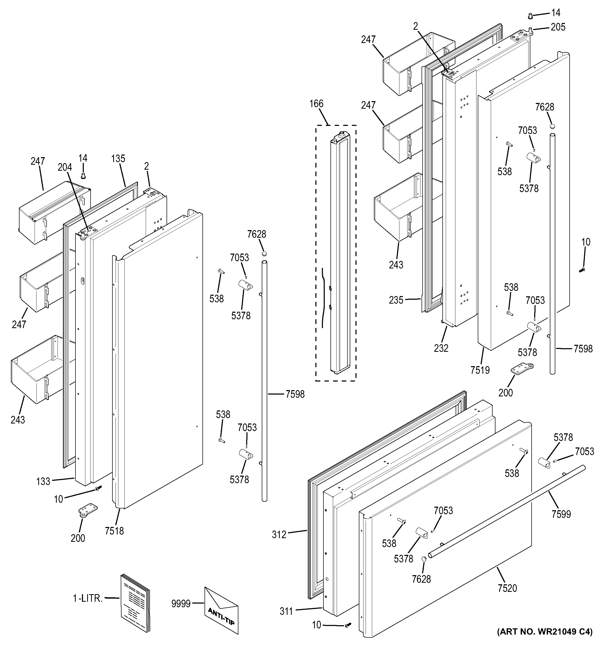 Assembly View for DOORS | ZIPS360NHBSS