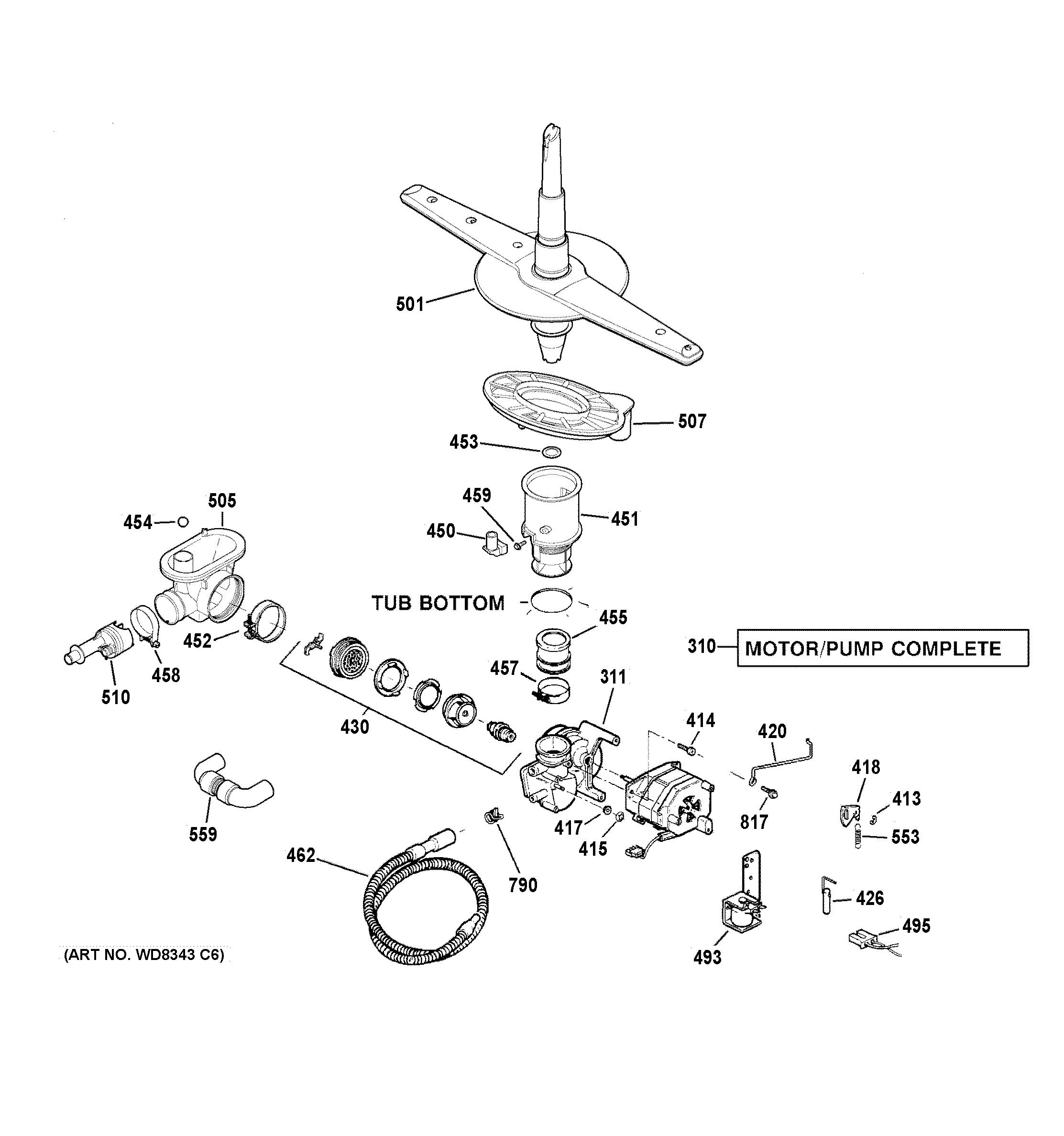 Assembly View for MOTOR-PUMP MECHANISM | GSD3300D35WW