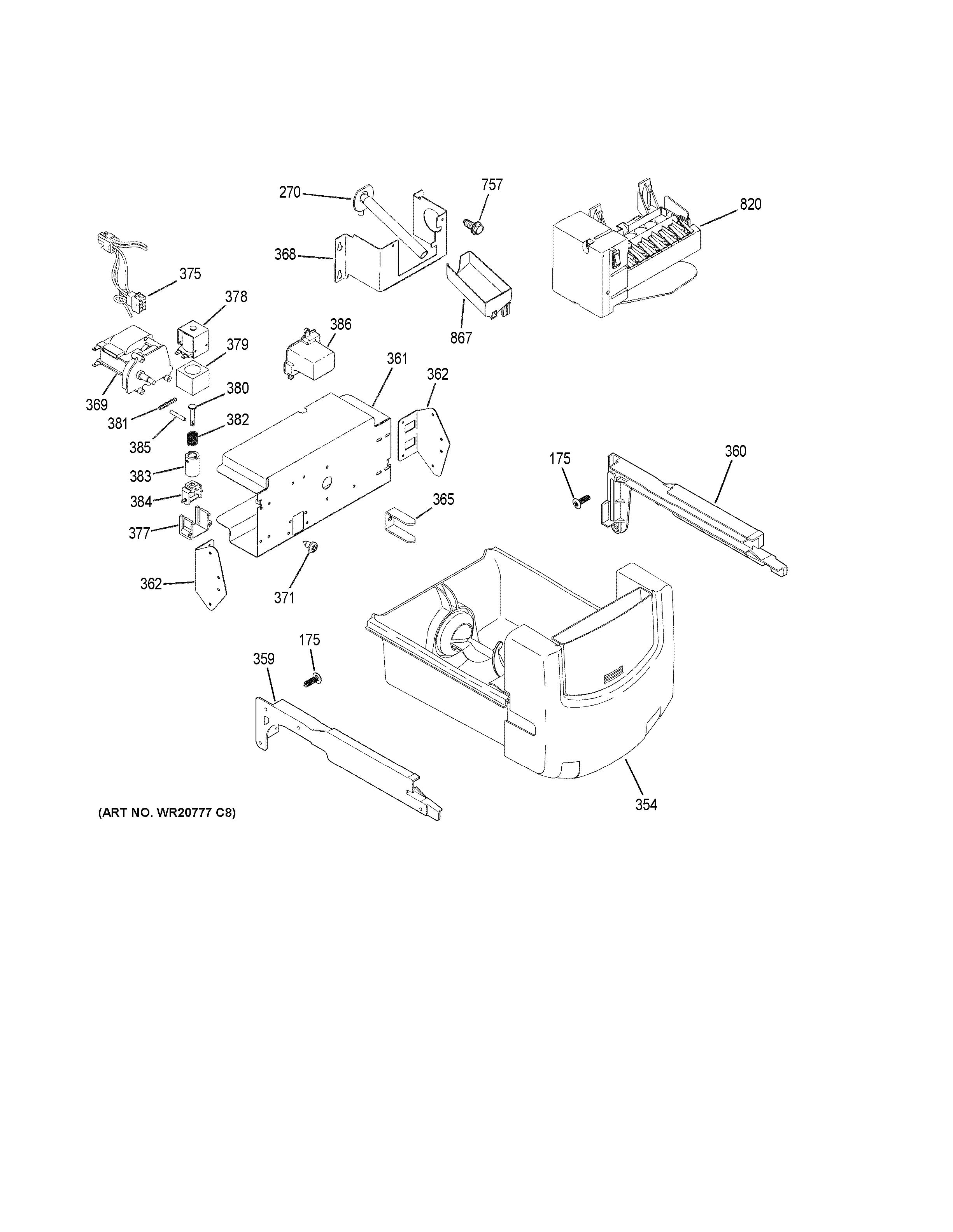 Assembly View for ICE MAKER & DISPENSER | GSE23GSKECSS