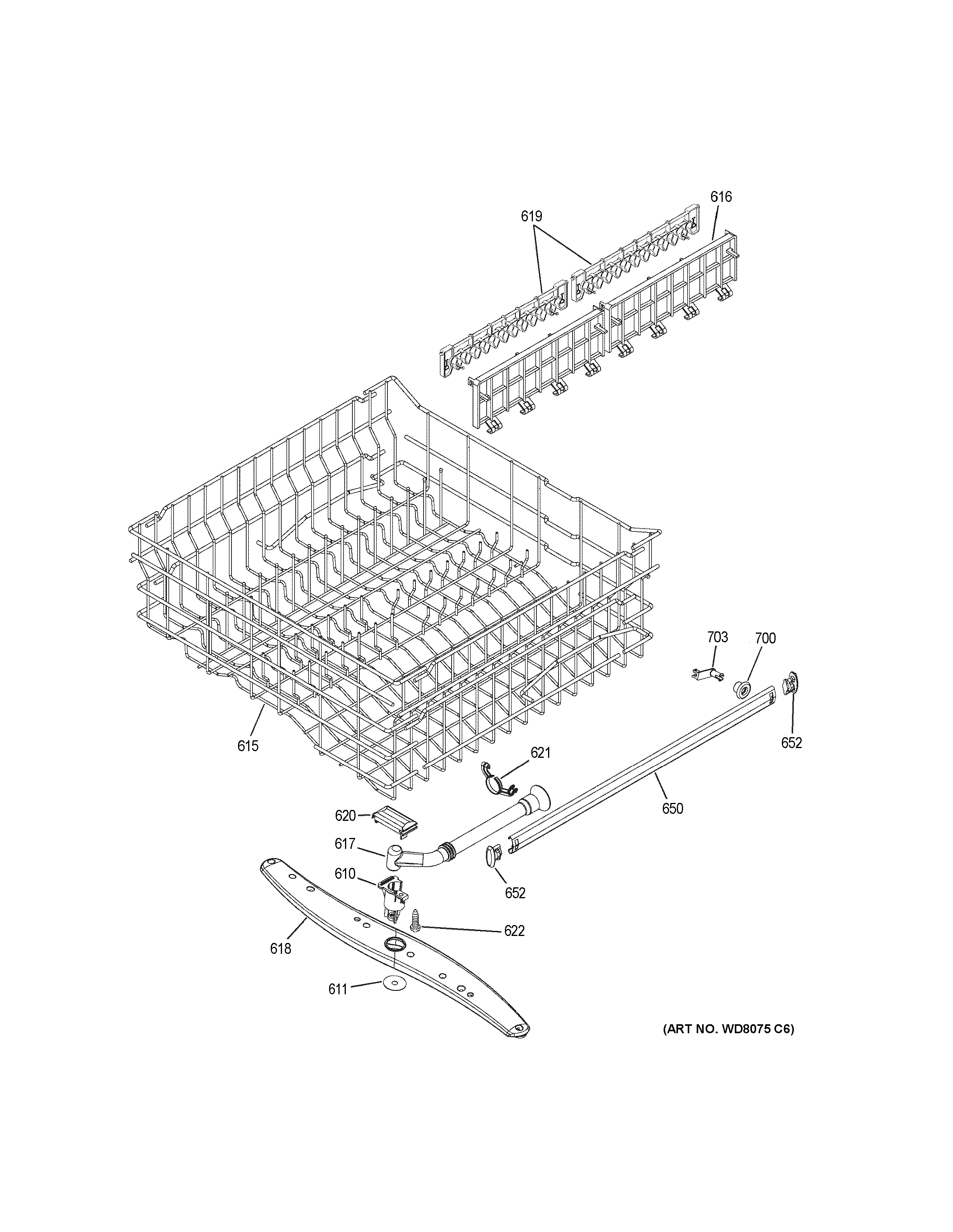 Assembly View for UPPER RACK ASSEMBLY | GLD5900N00BB