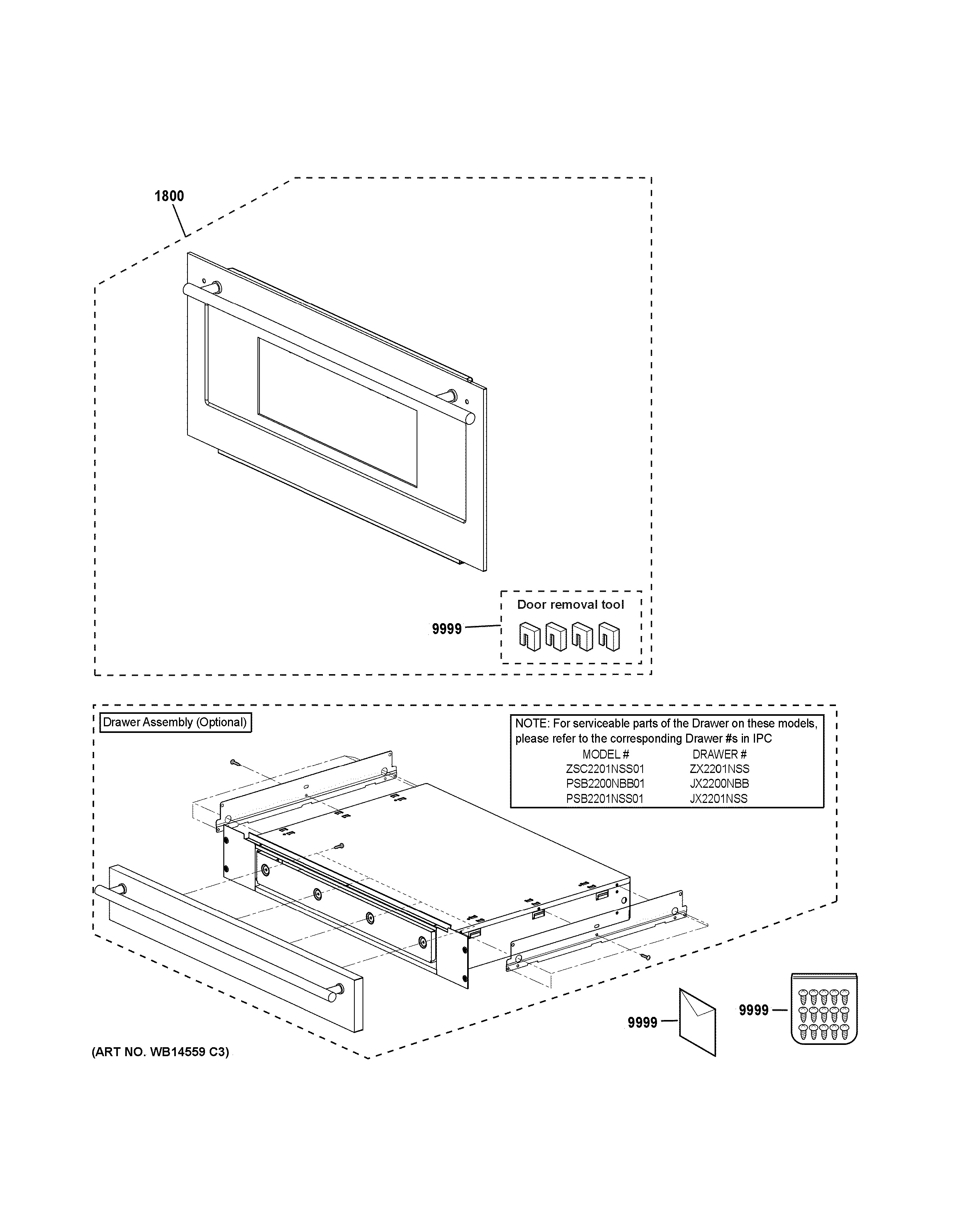 Assembly View for DOOR PARTS | ZSC2201NSS02