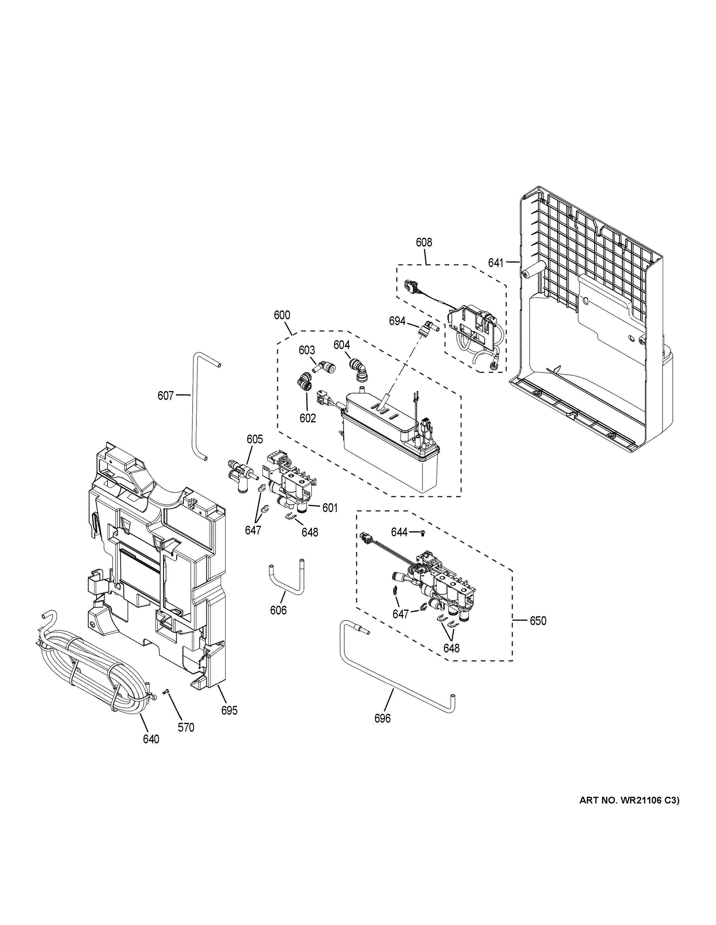 Assembly View for BEVERAGE DISPENSER | CYE22USHJSS