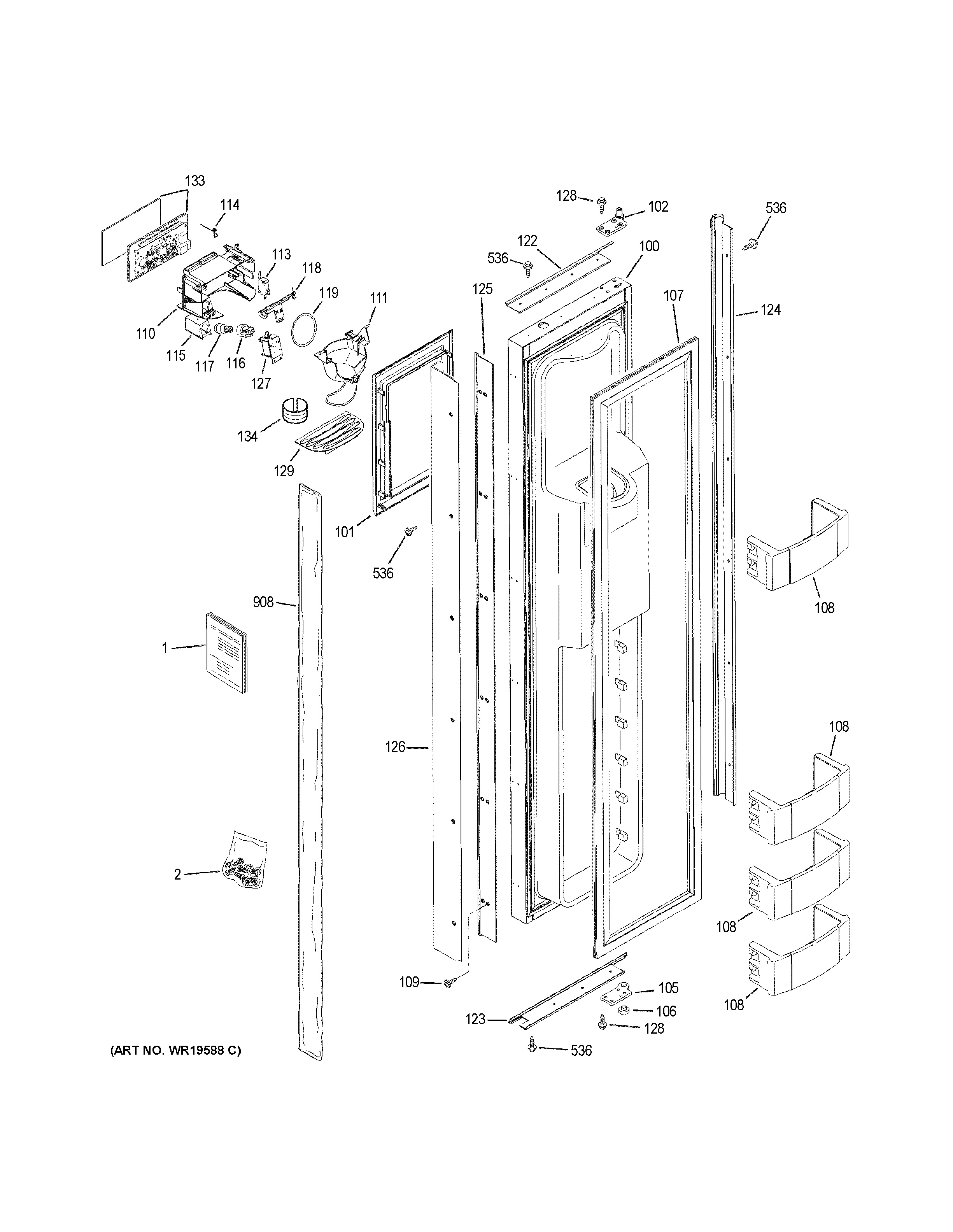 Assembly View for FREEZER DOOR | ZISB480DRK