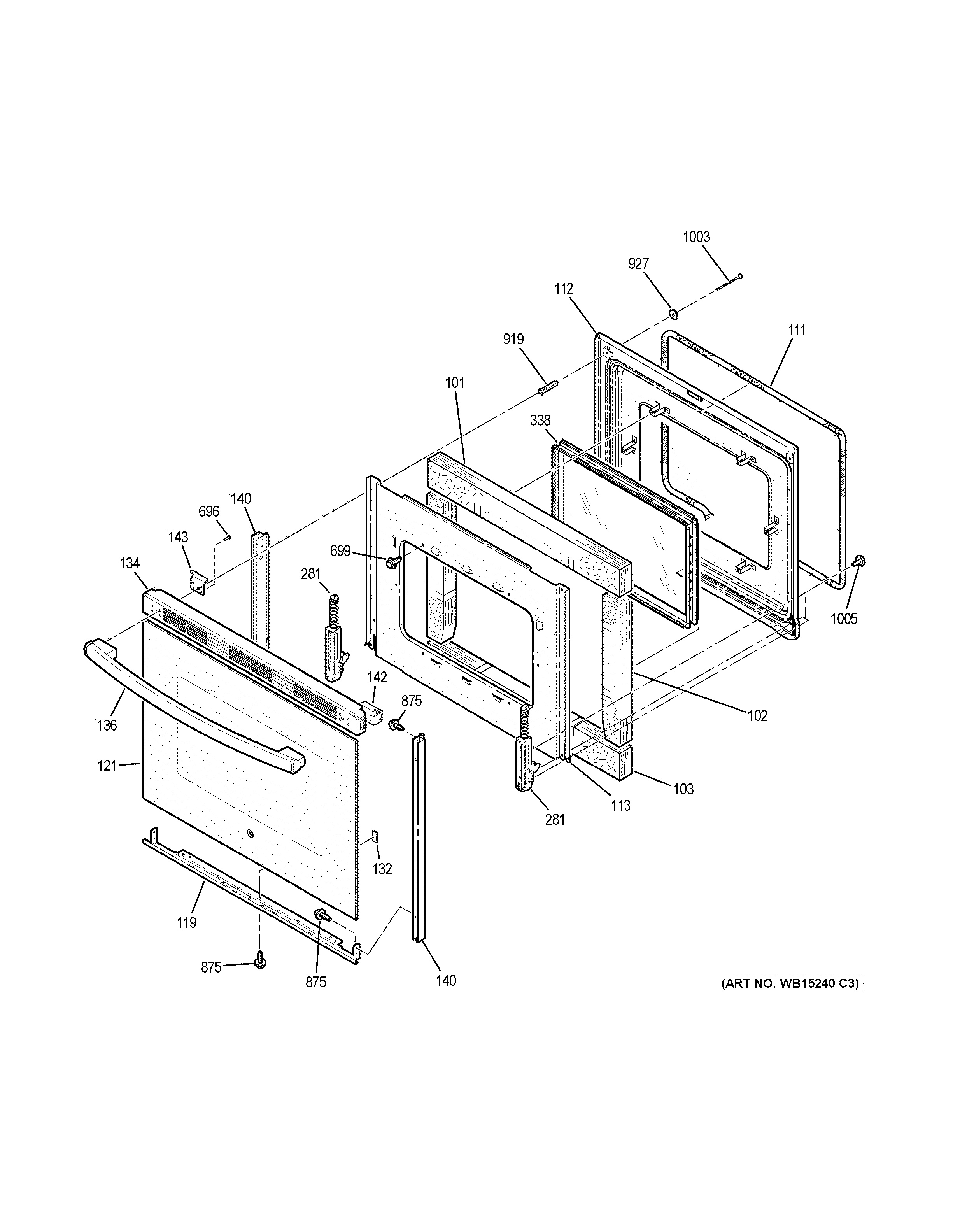 Assembly View for DOOR | JB645DK1BB