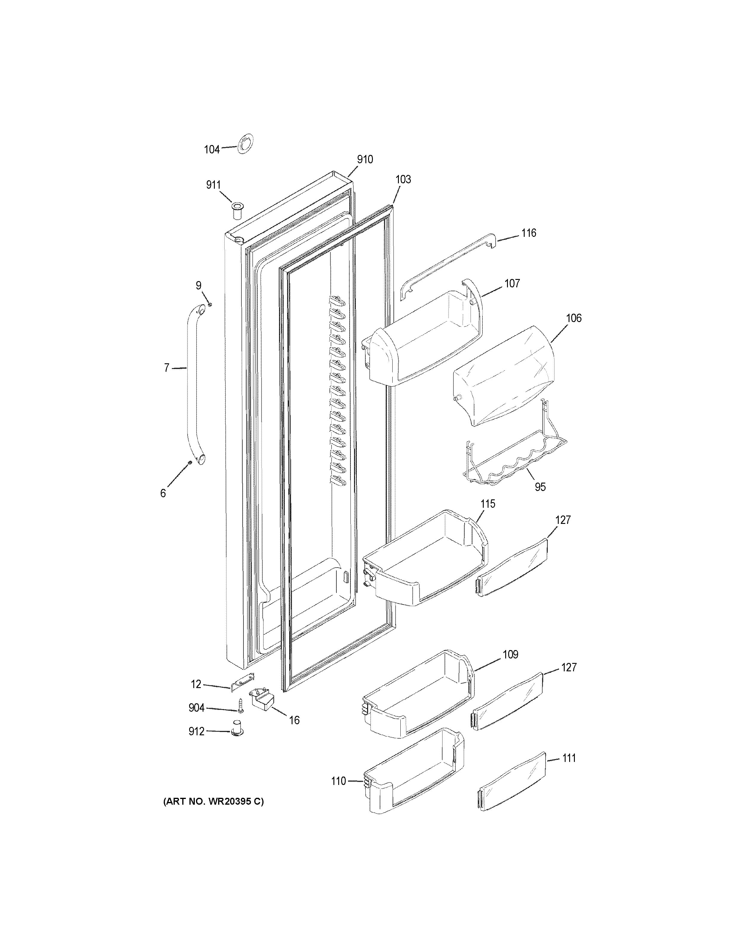 Assembly View for FRESH FOOD DOOR | GSCS3PGXGFSS
