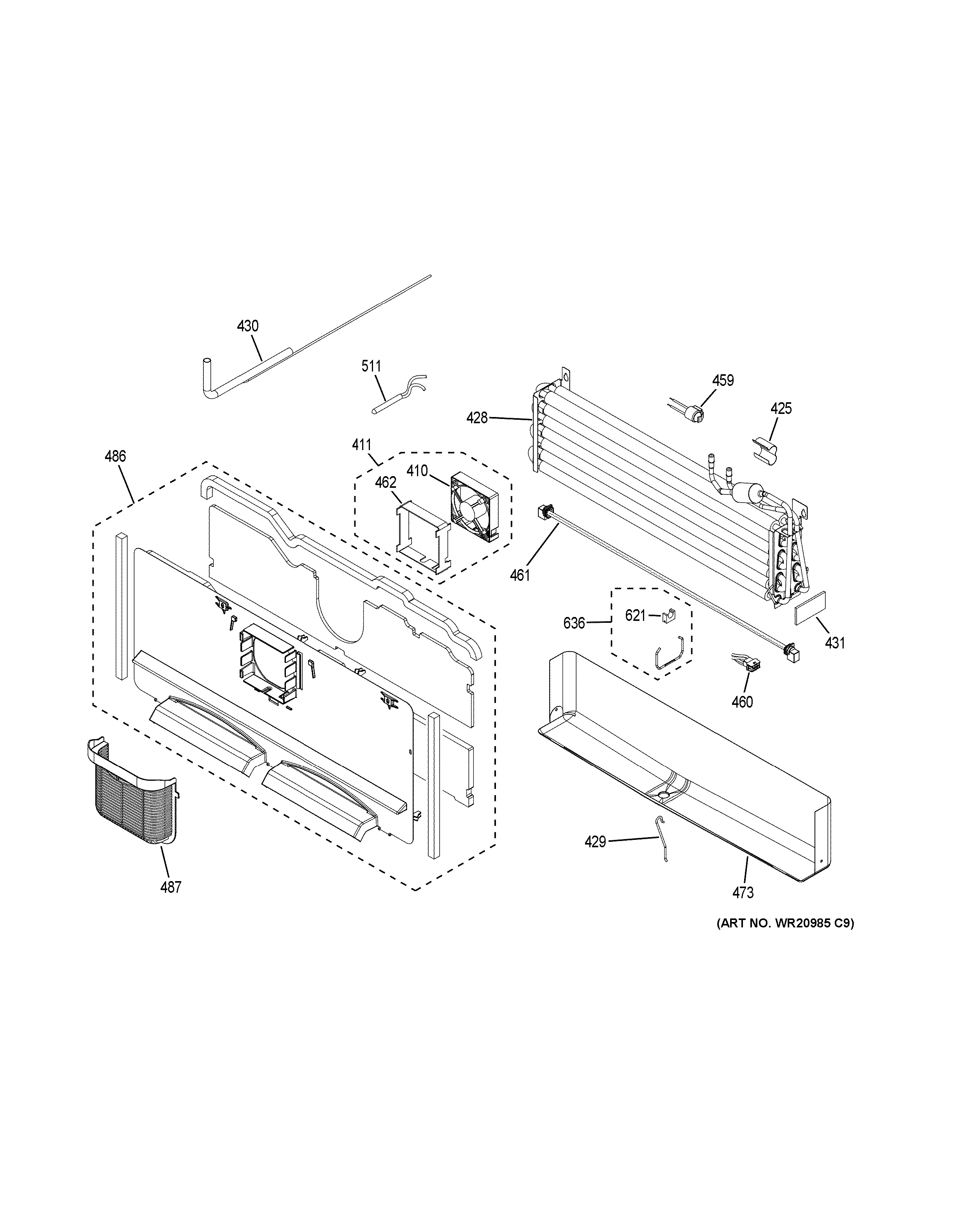 Assembly View for FREEZER SECTION | GFE26GSKHSS
