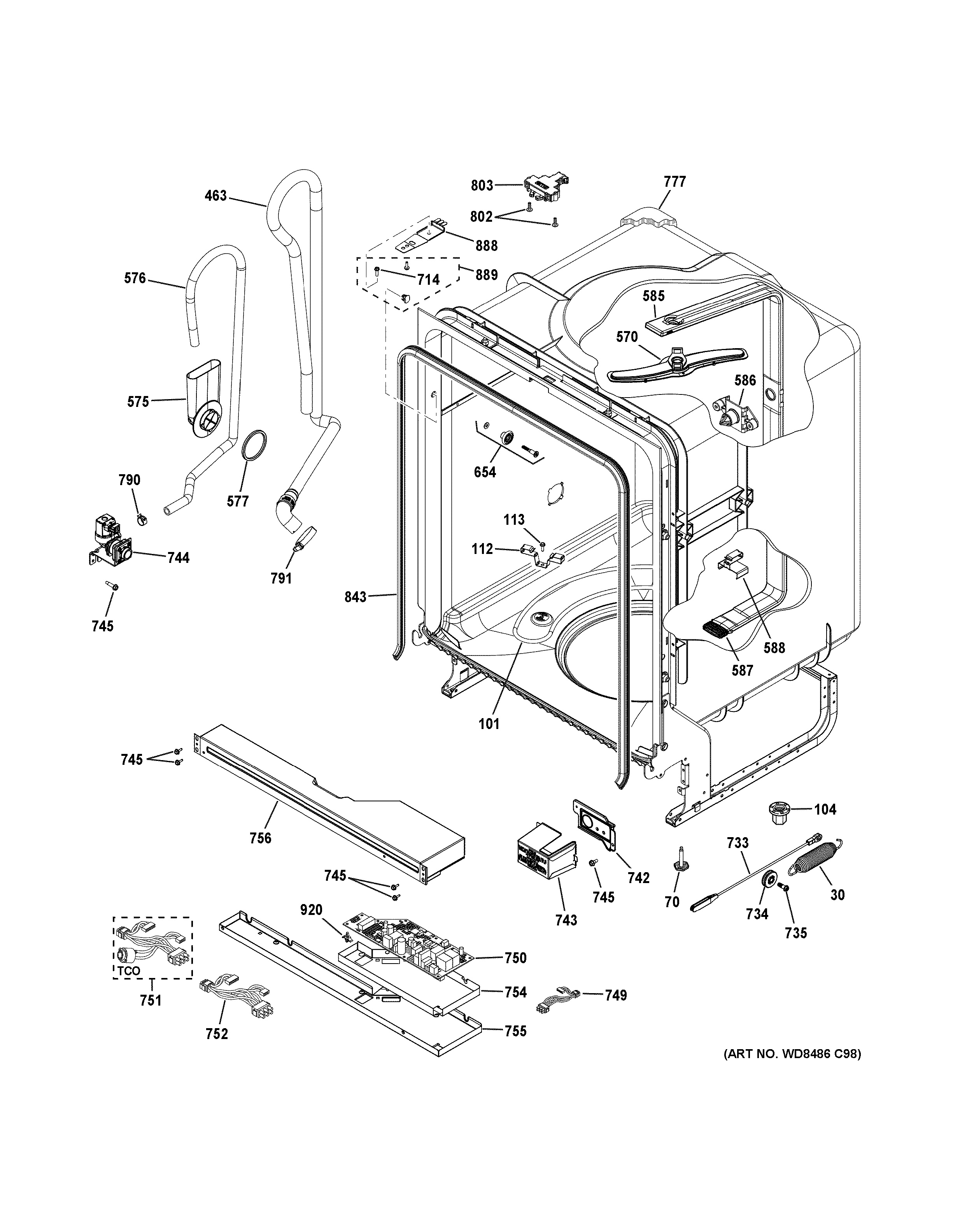 Assembly View for BODY PARTS | ADT521PGF4WS