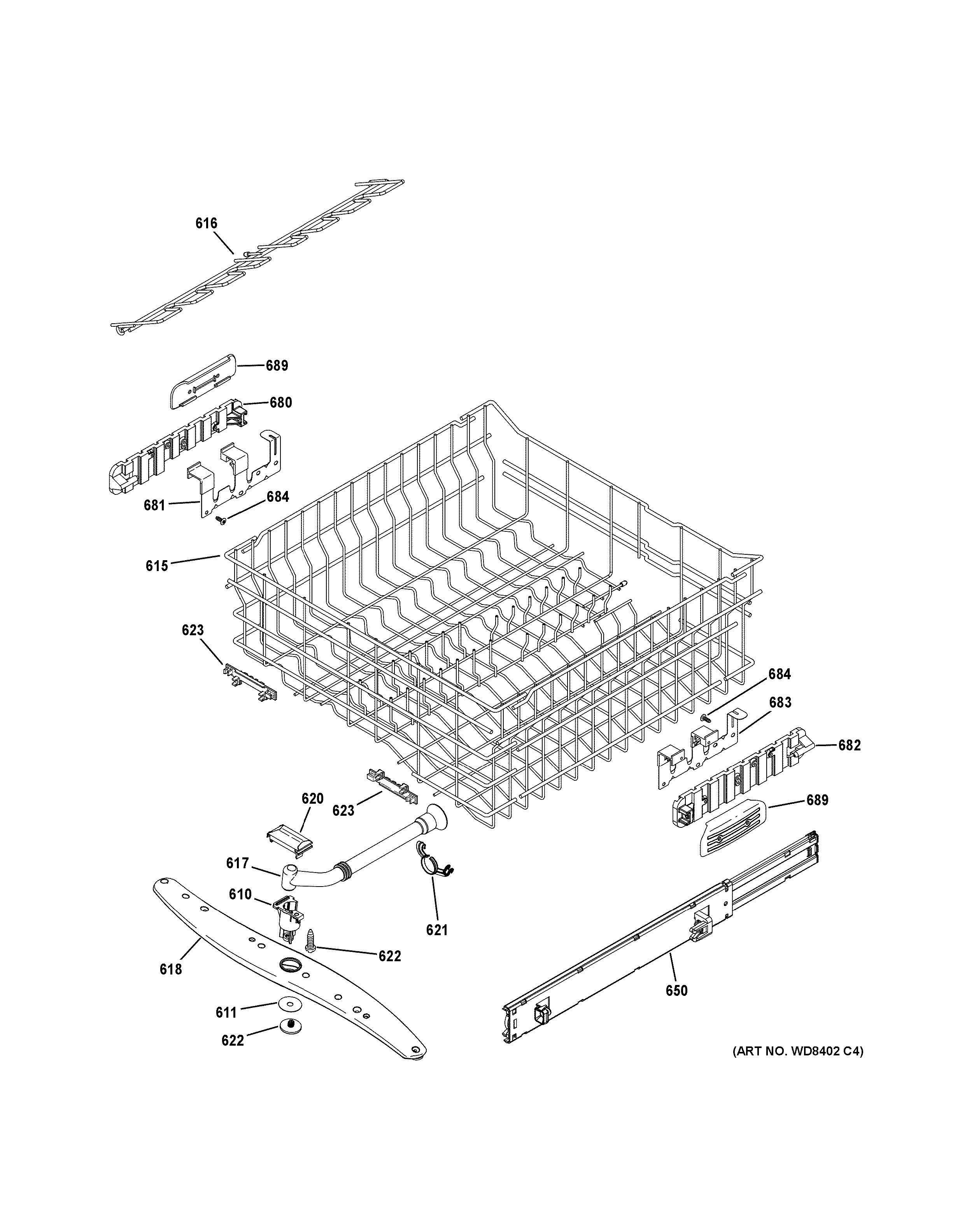 Assembly View for UPPER RACK ASSEMBLY | ZBD8900D00II