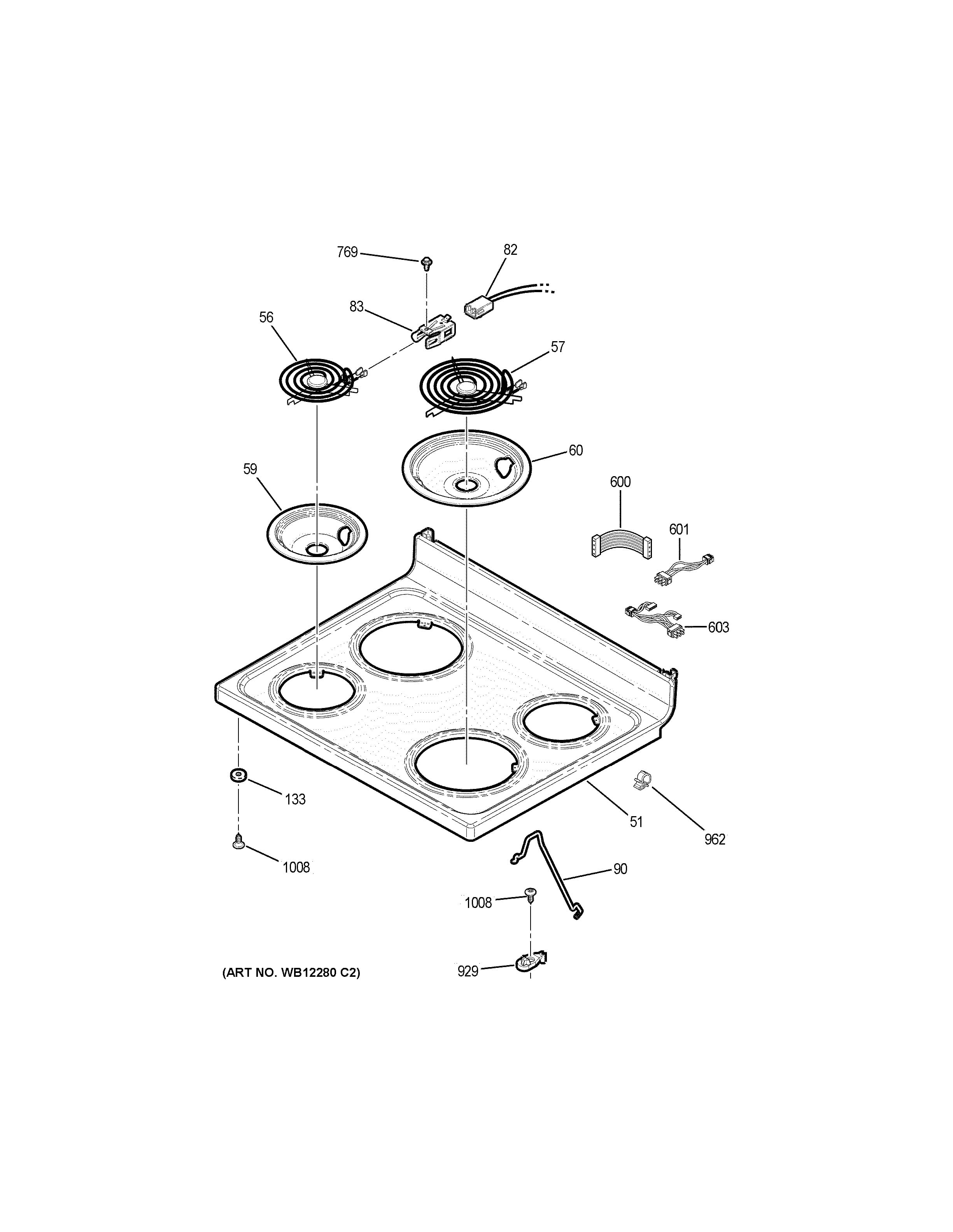 Assembly View for COOKTOP | JB250DF7BB
