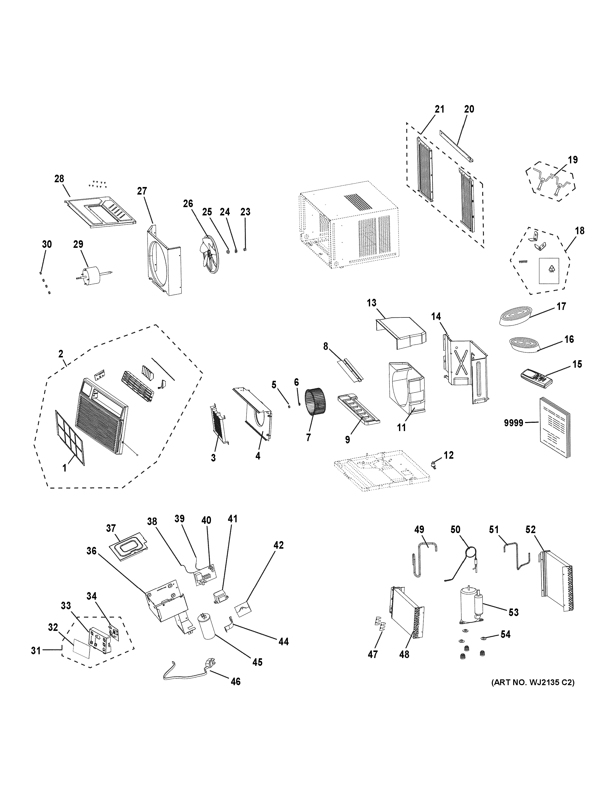 Assembly View for ROOM AIR CONDITIONER | AEE08ATL1