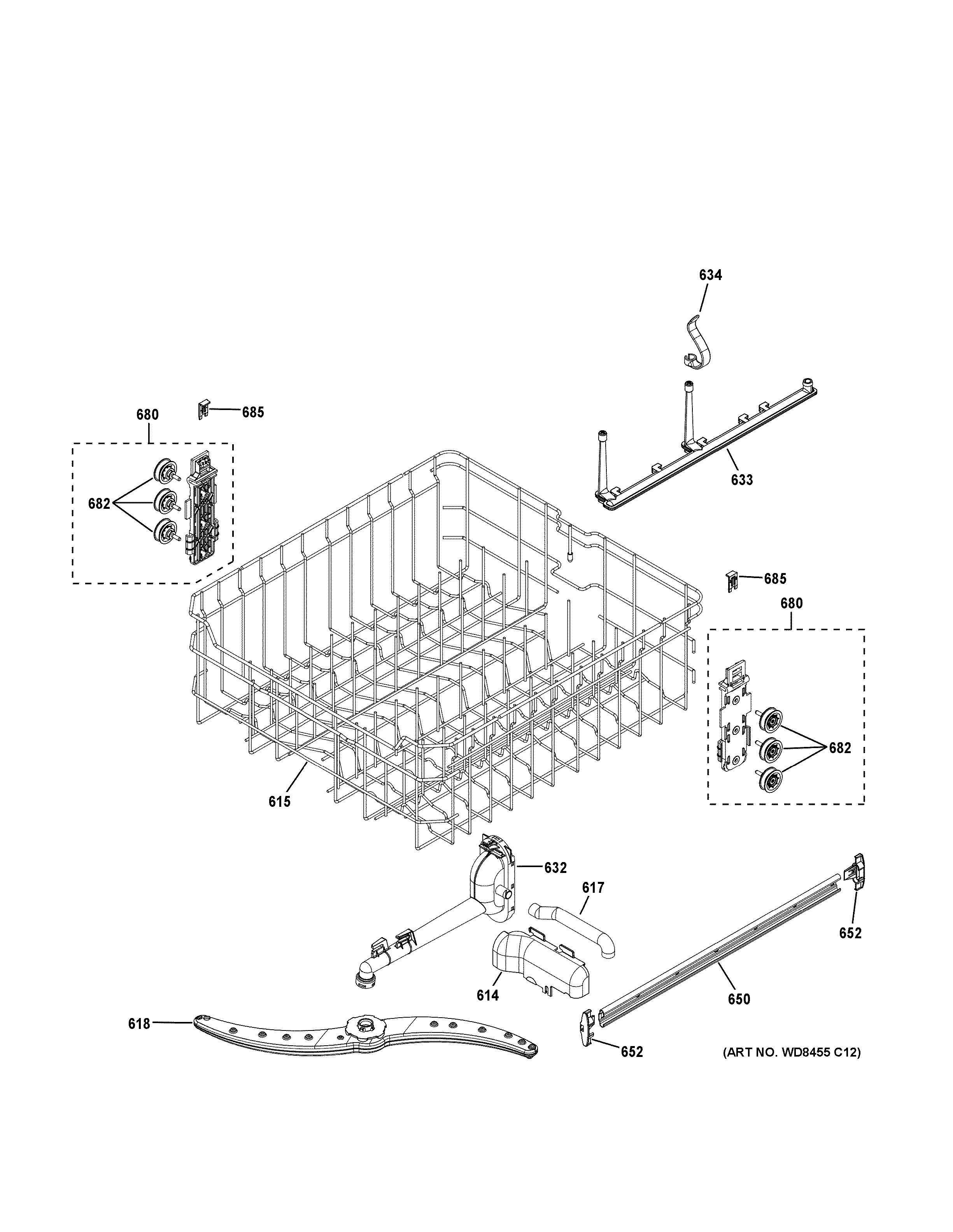 Assembly View for UPPER RACK ASSEMBLY | GDT635HSJ2SS