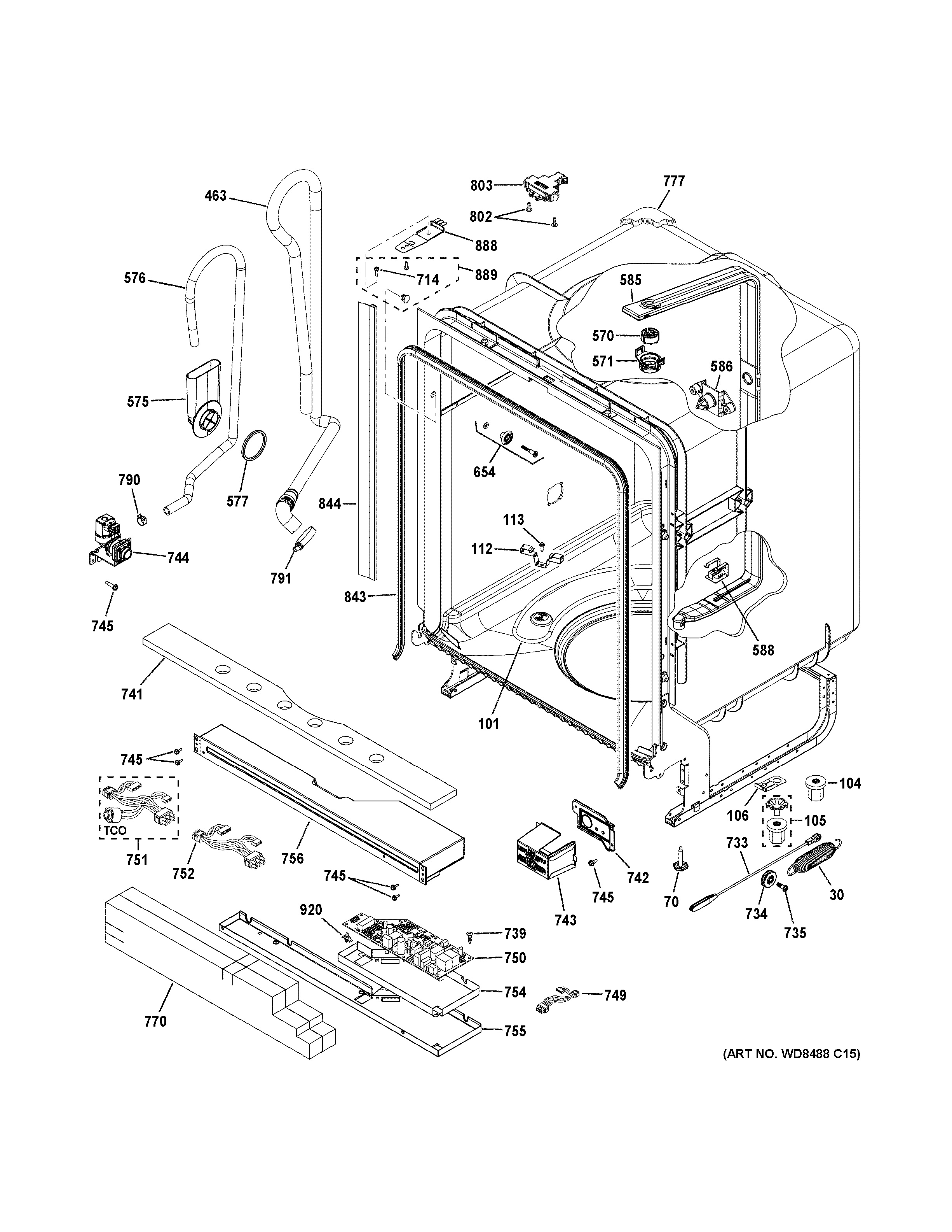 Assembly View for BODY PARTS | GDF620HMJ0ES