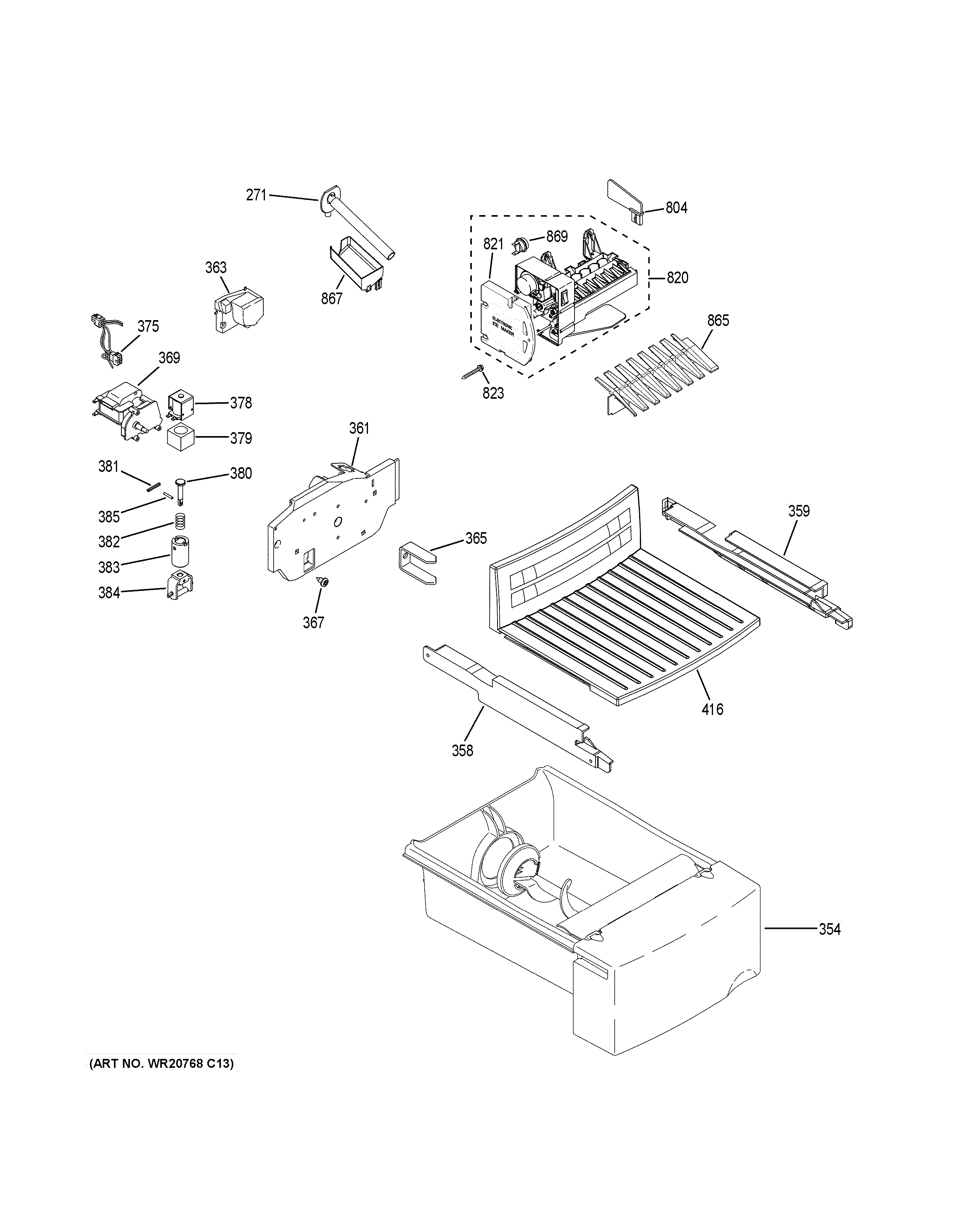 Assembly View for ICE MAKER & DISPENSER | GSH22JGDBBB