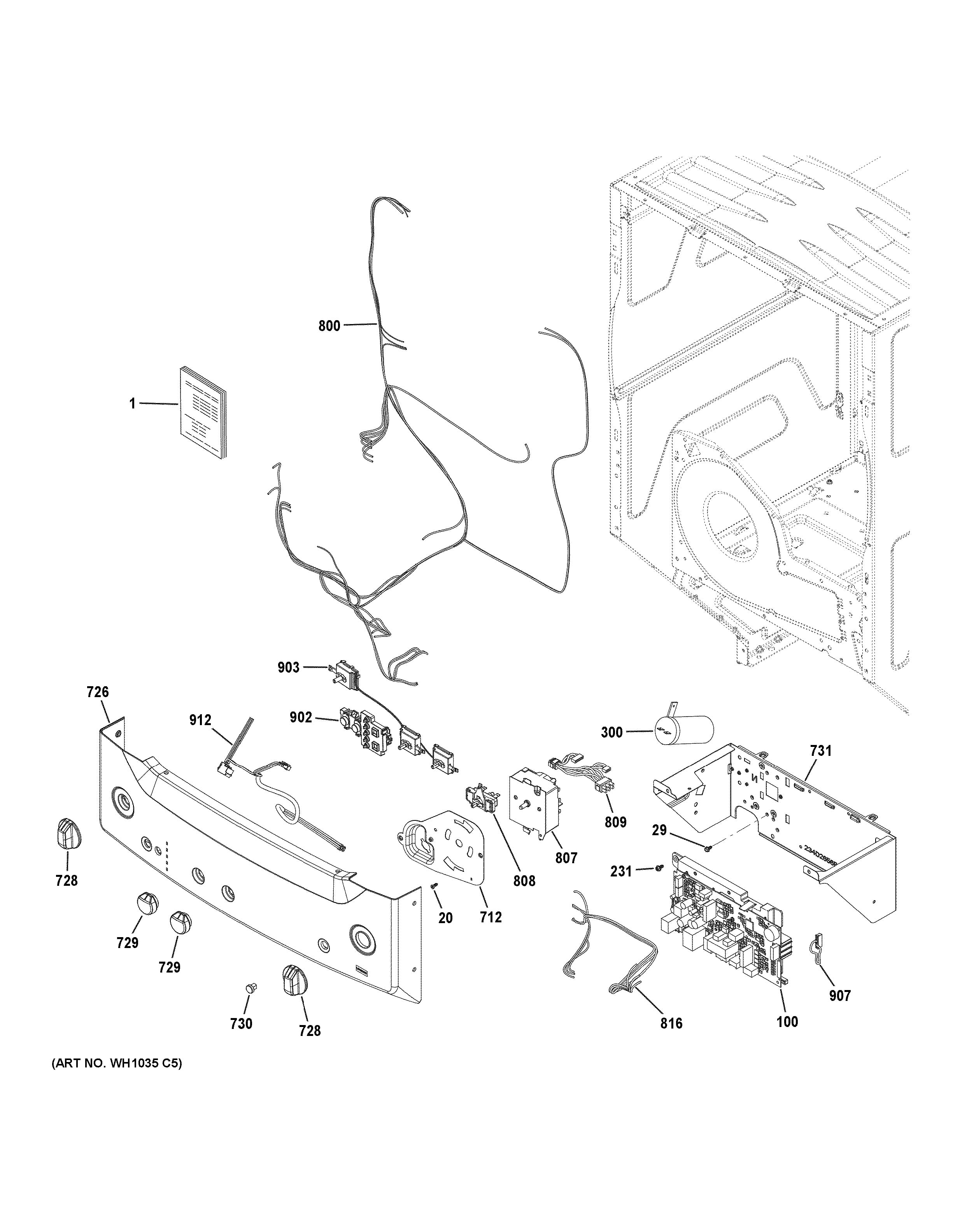 Assembly View for CONTROLS & BACKSPLASH | GUV27ESSM0WW
