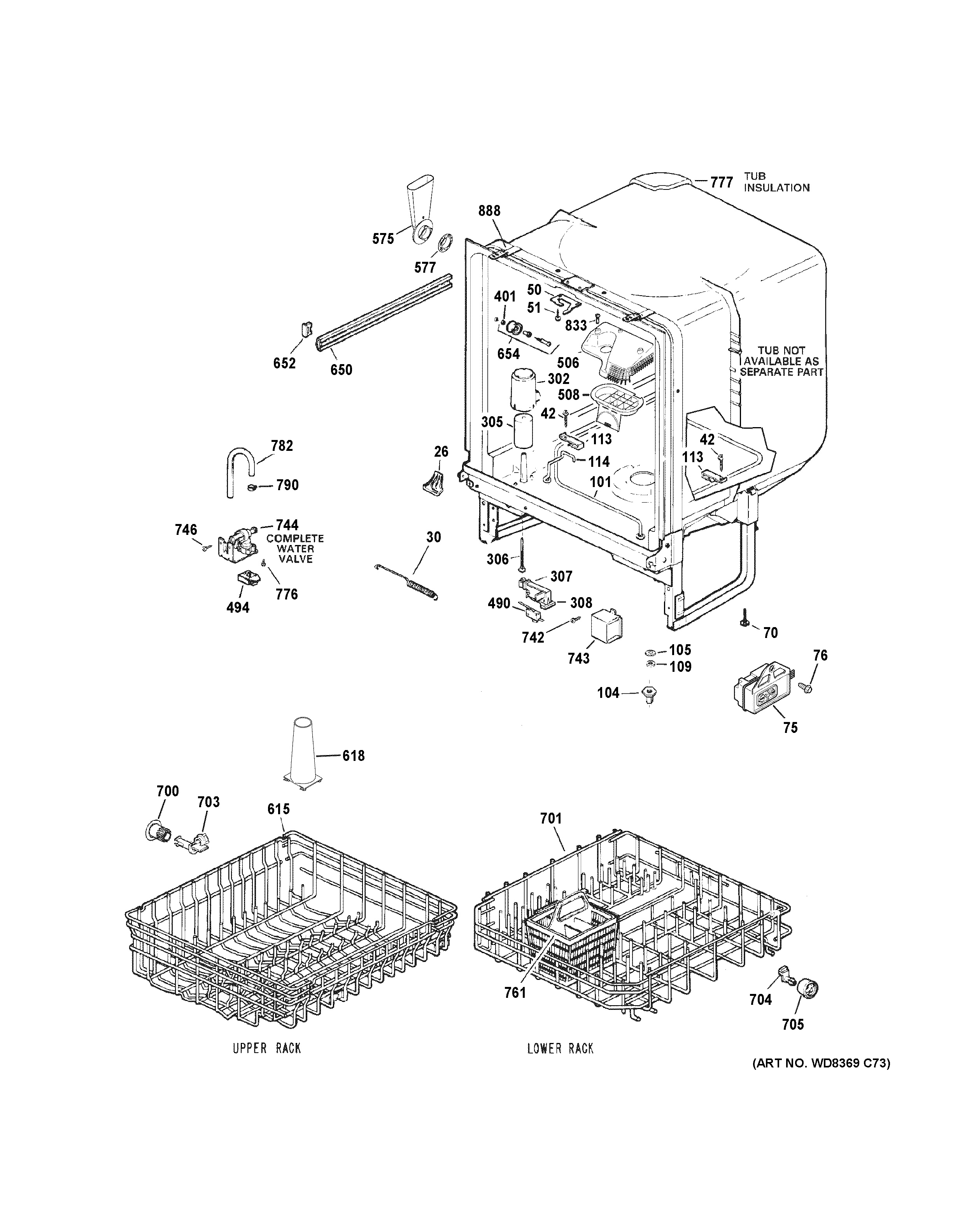 Assembly View for BODY PARTS | GSD3360K00SS