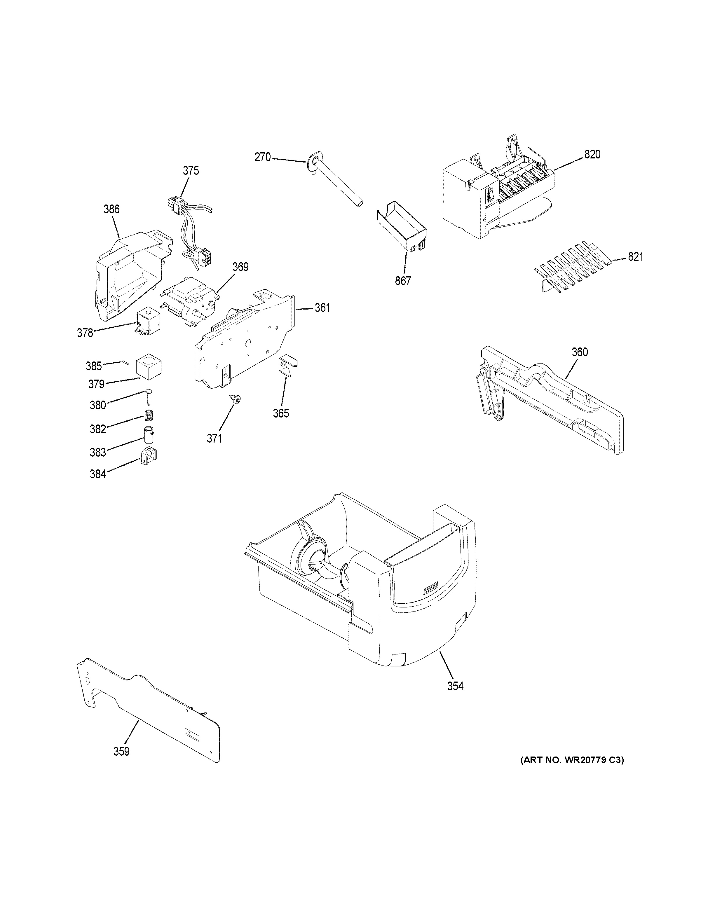 Assembly View for ICE MAKER & DISPENSER | CZS25TSEBFSS