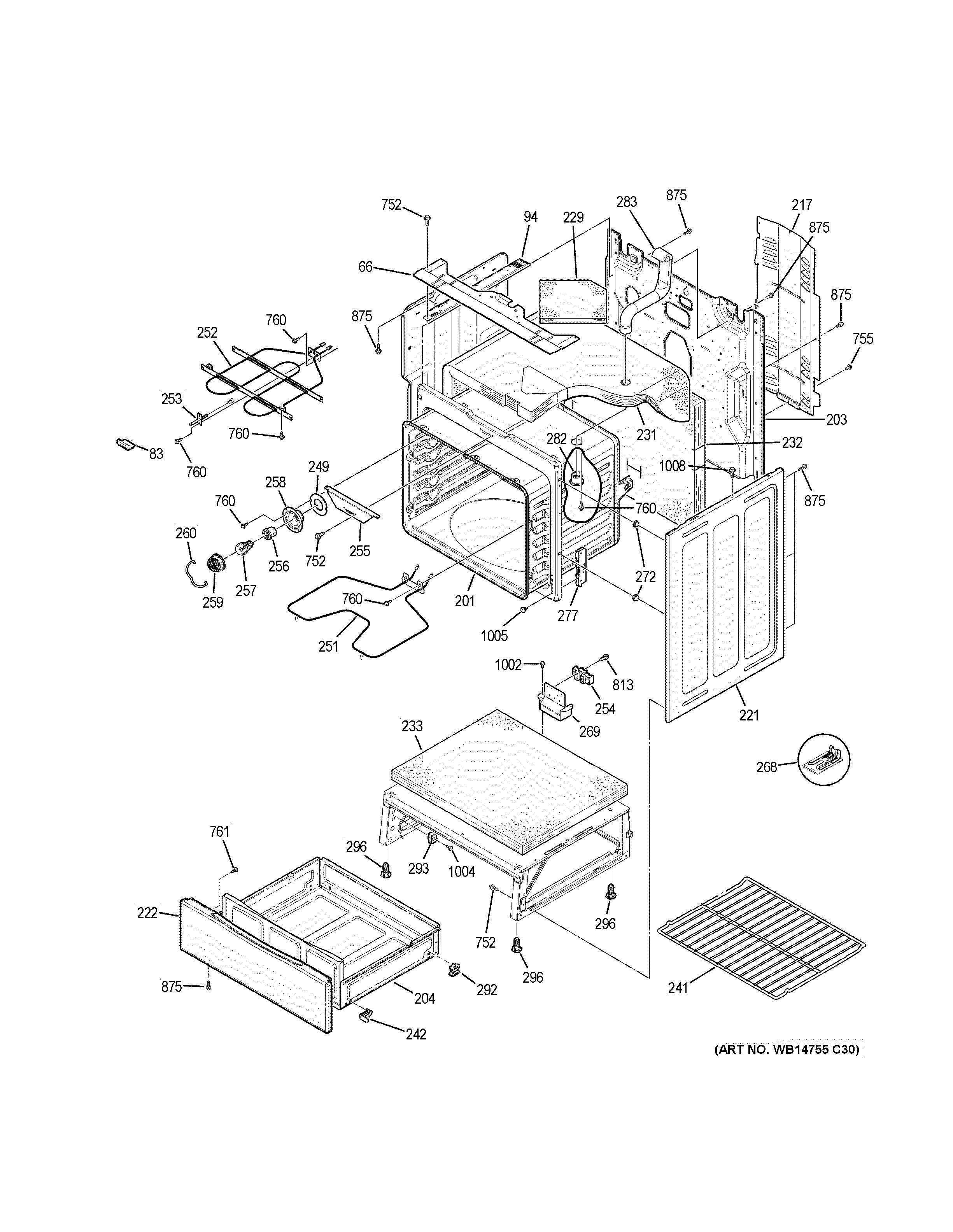 Assembly View for BODY PARTS | JB645RK4SS