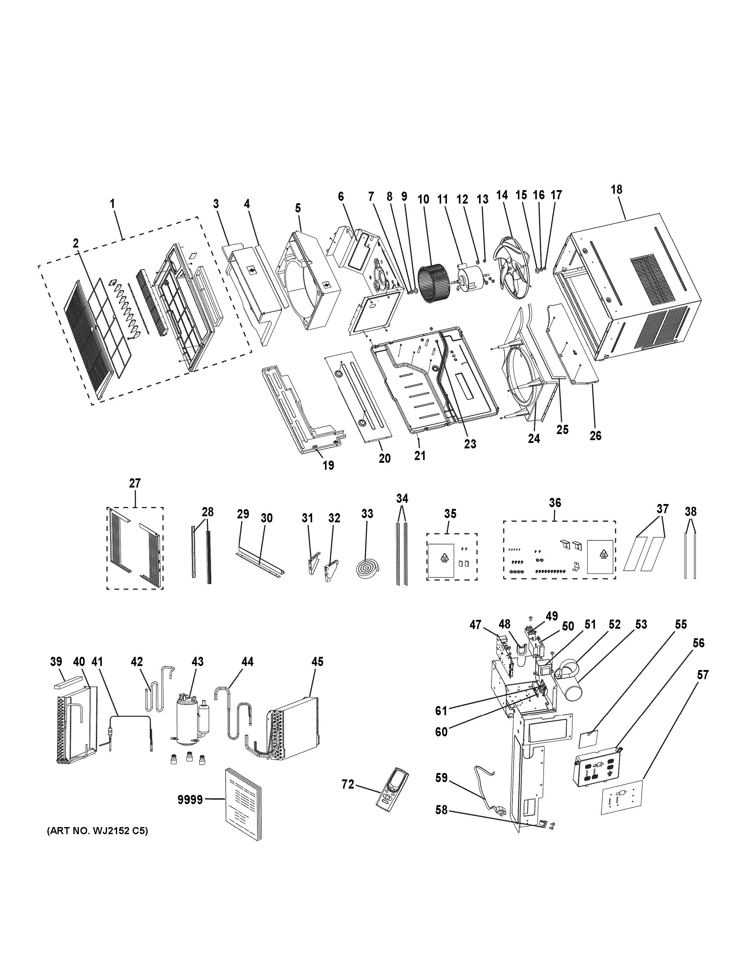 Assembly View for ROOM AIR CONDITIONER | AEM24DVH1