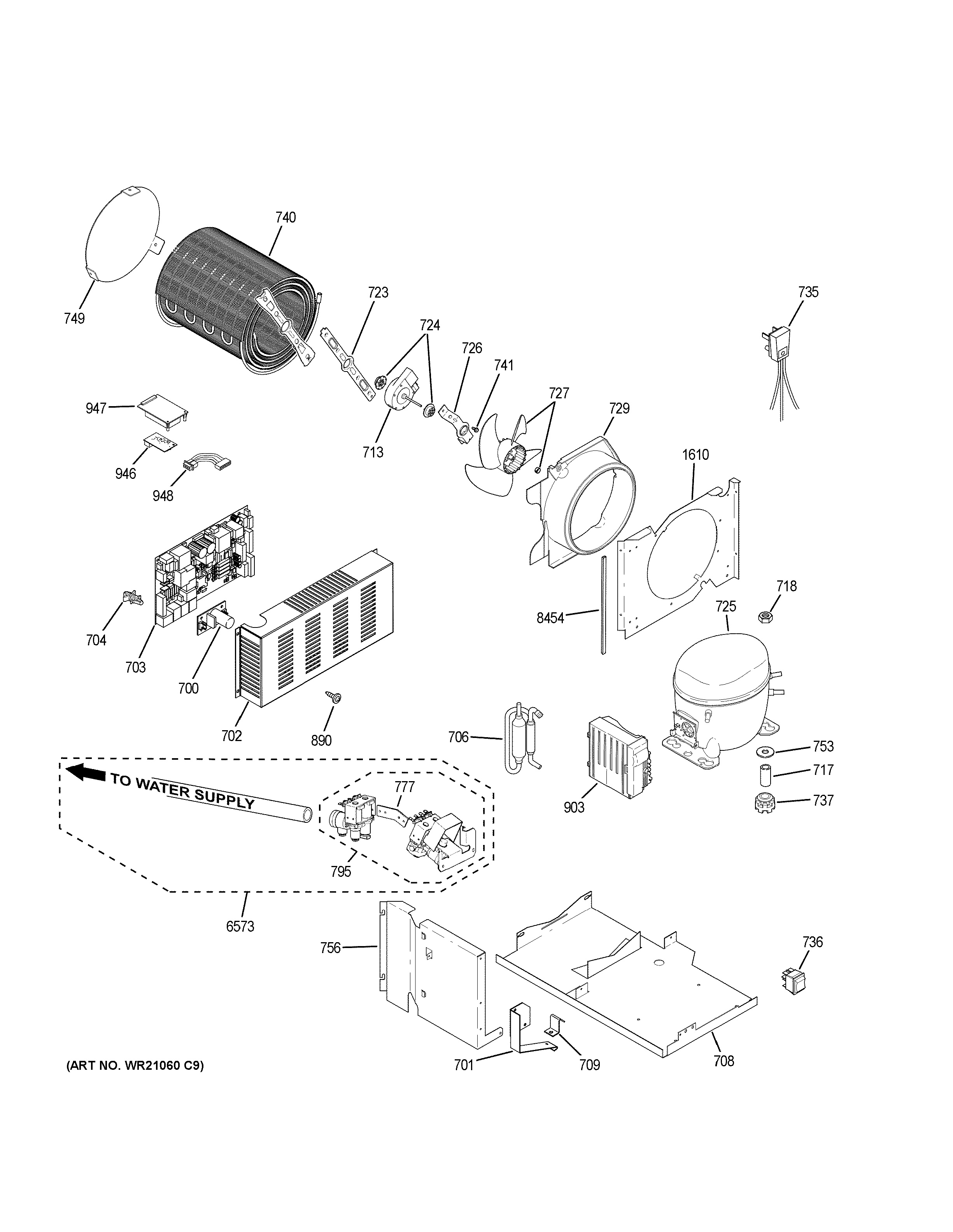 Assembly View for MACHINE COMPARTMENT | ZISS480DKBSS