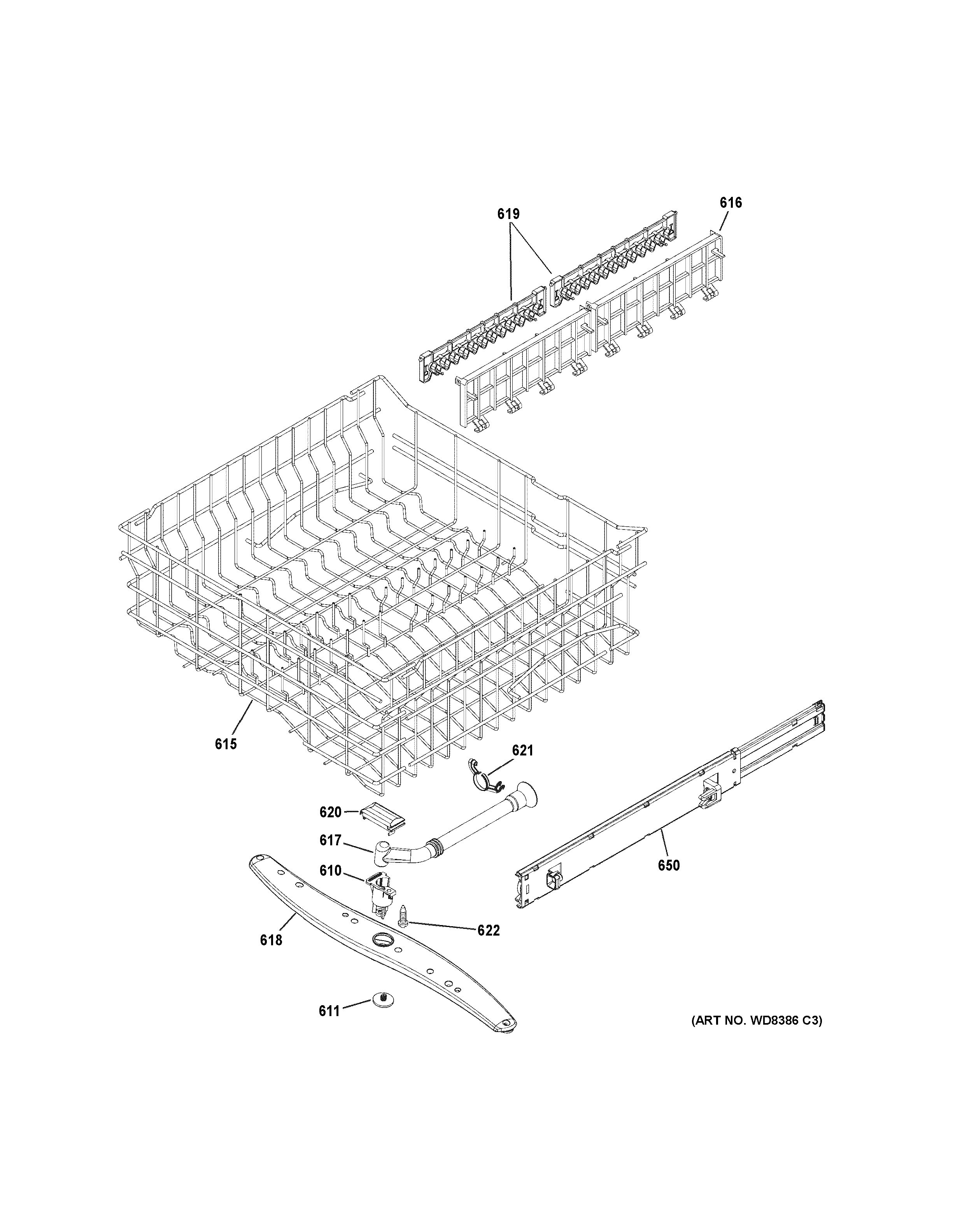 Assembly View for UPPER RACK ASSEMBLY | GDWT668V00SS